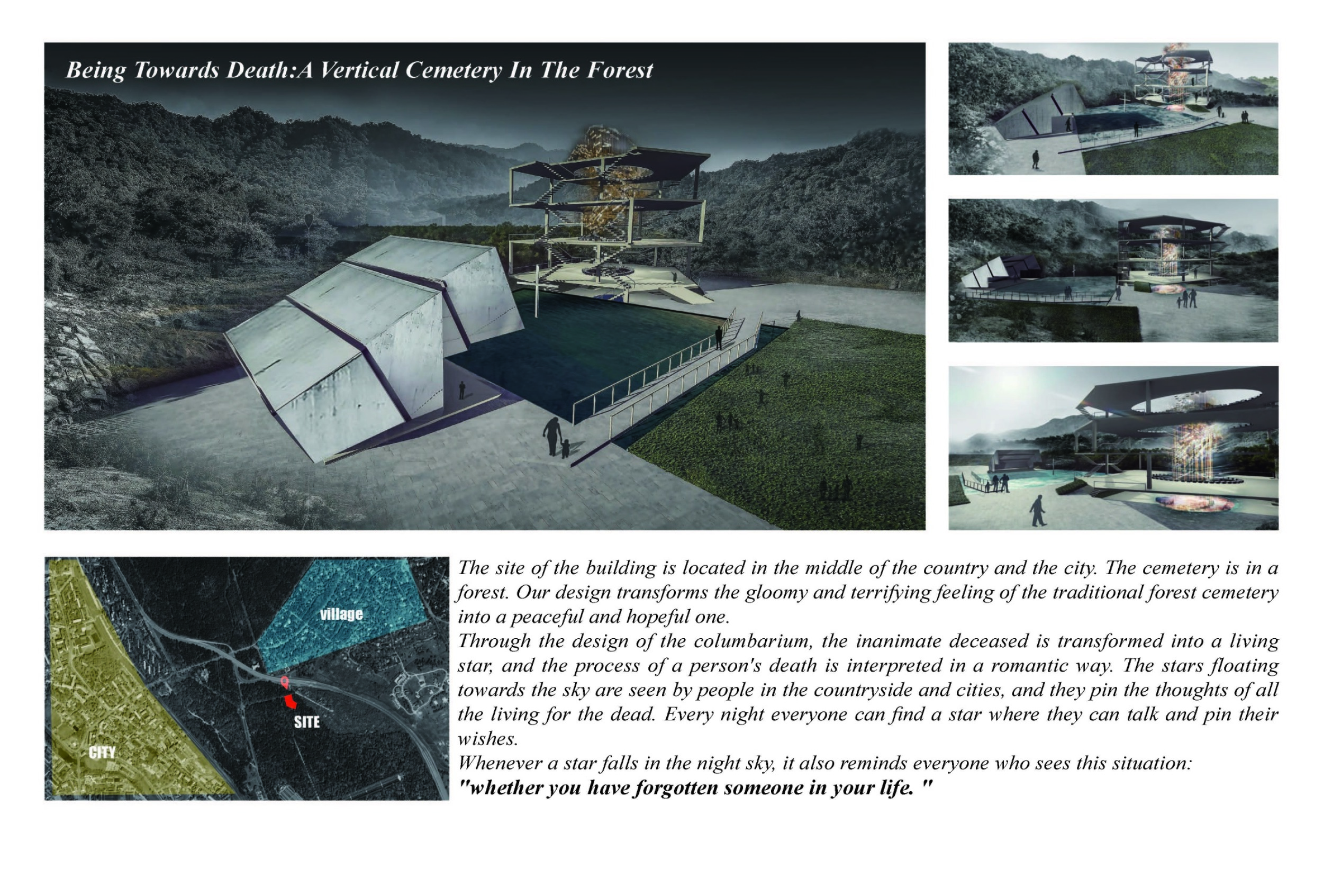 Architecture project // Vertical Structure with Glass and Concrete ...