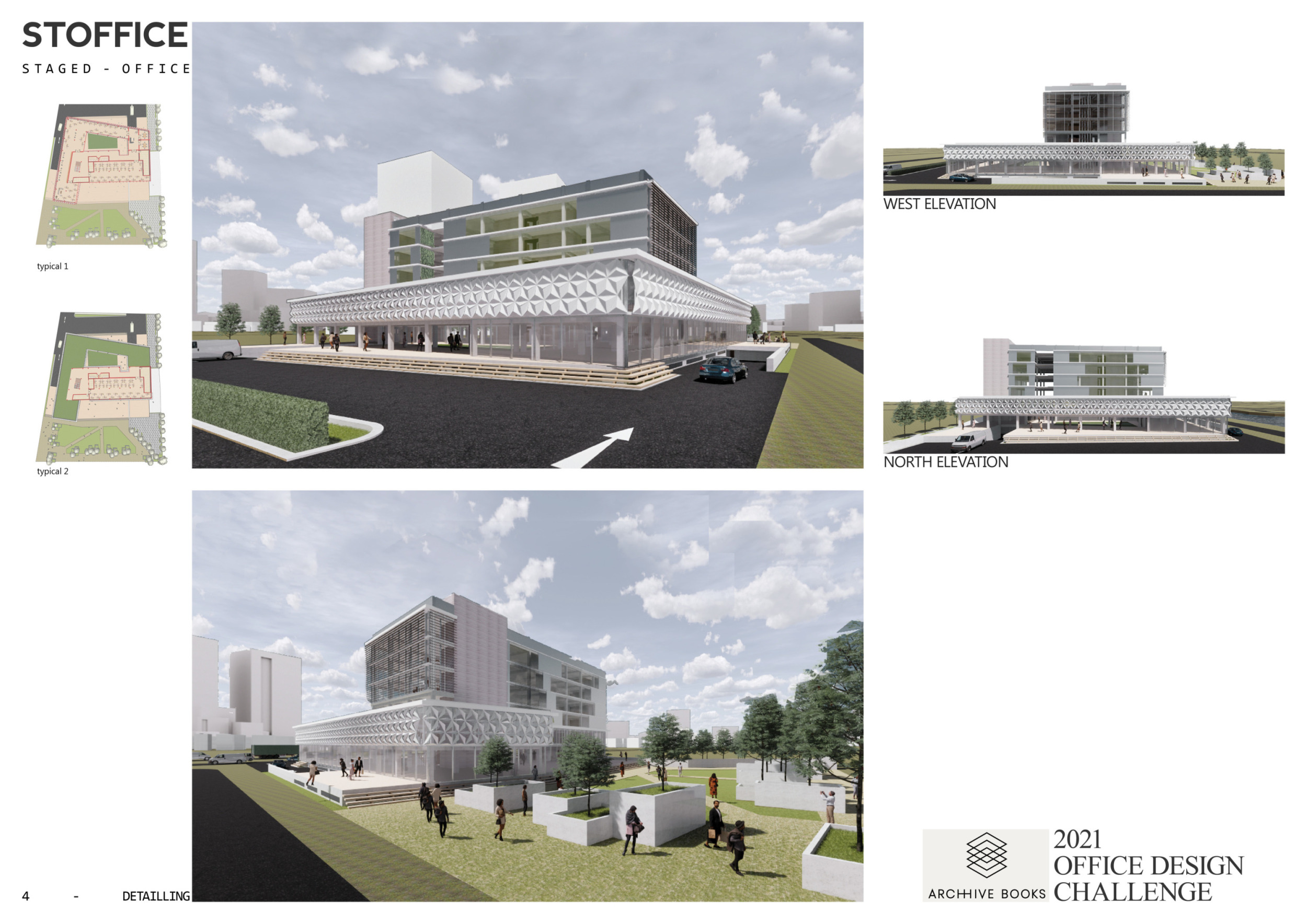Architecture project // Dynamic Solar Sensors and Trapezoidal Towers in ...