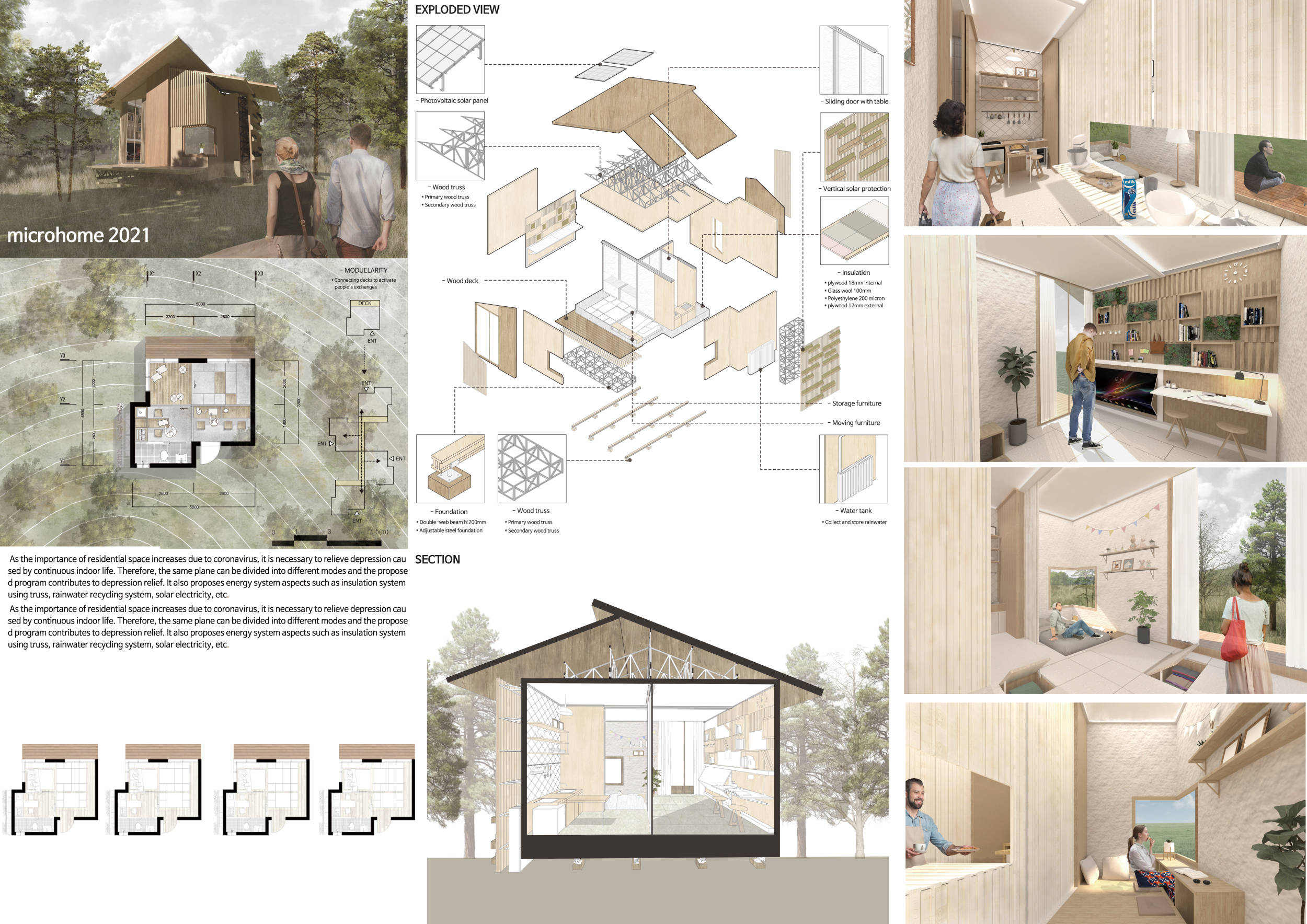 Architecture project // Rainwater Collecting Microhome with Plywood ...