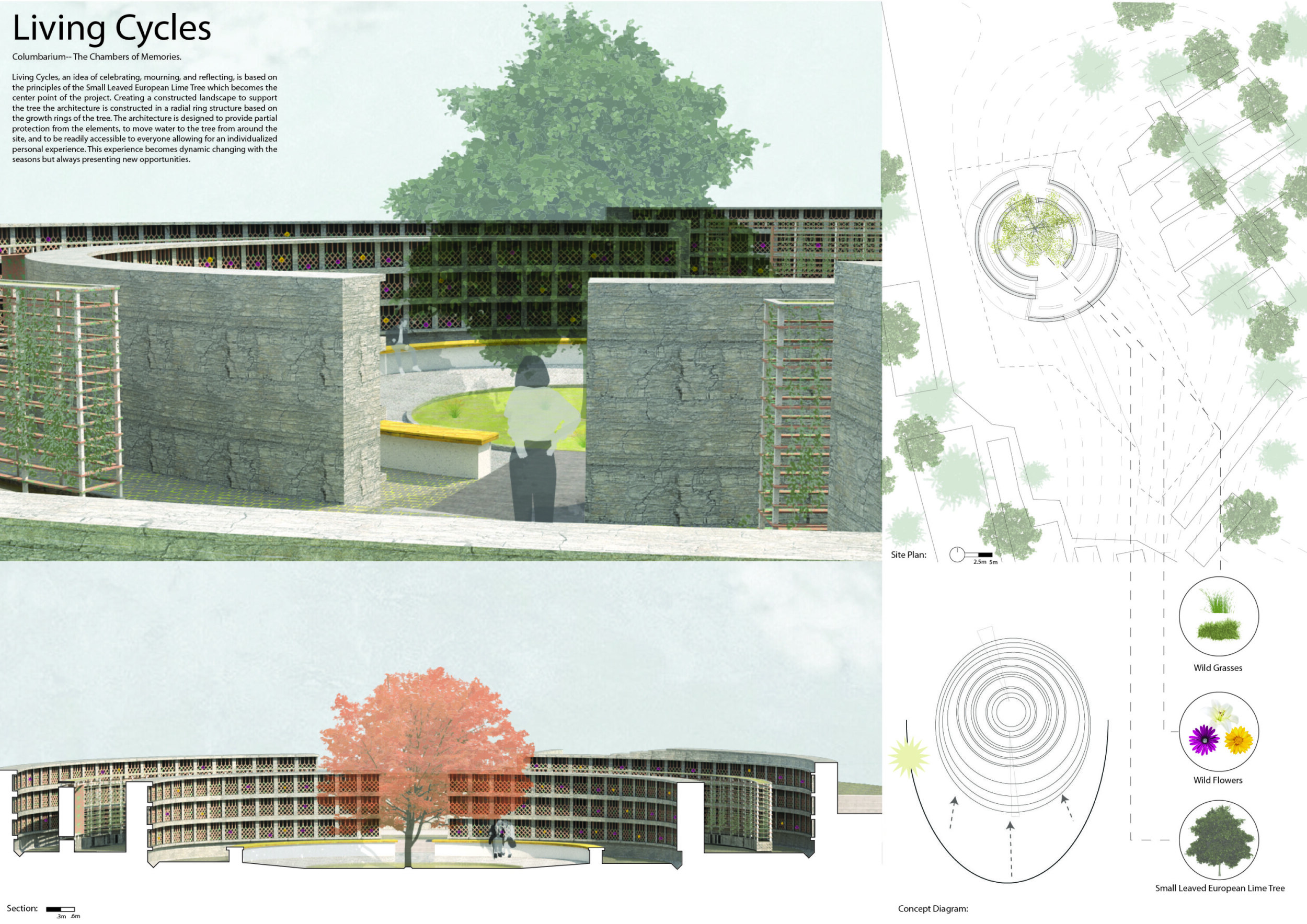 Architecture project // Radial Structure with Copper Trellises and ...