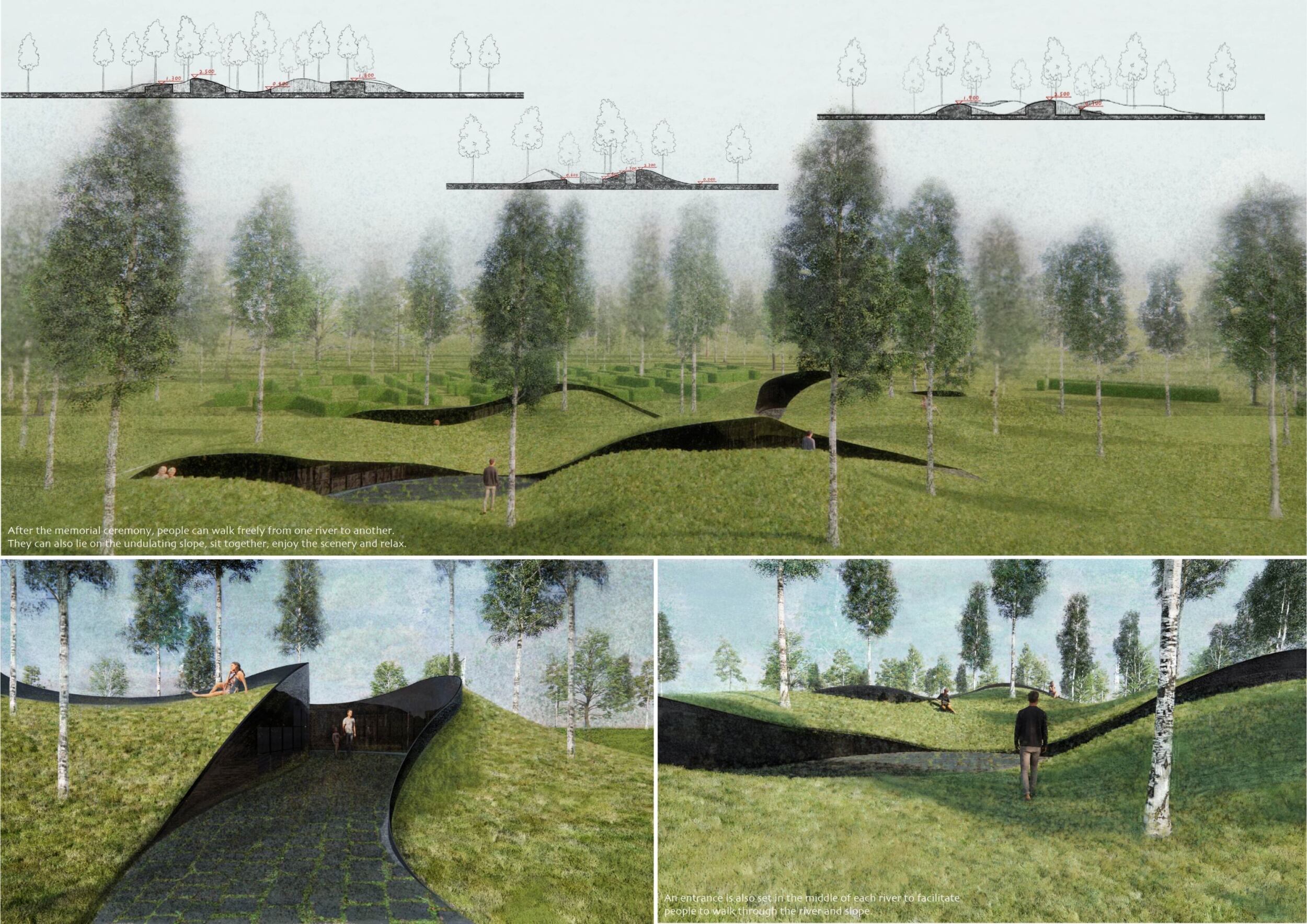 Architecture project // Granite Niches Integrated Within Flowing ...