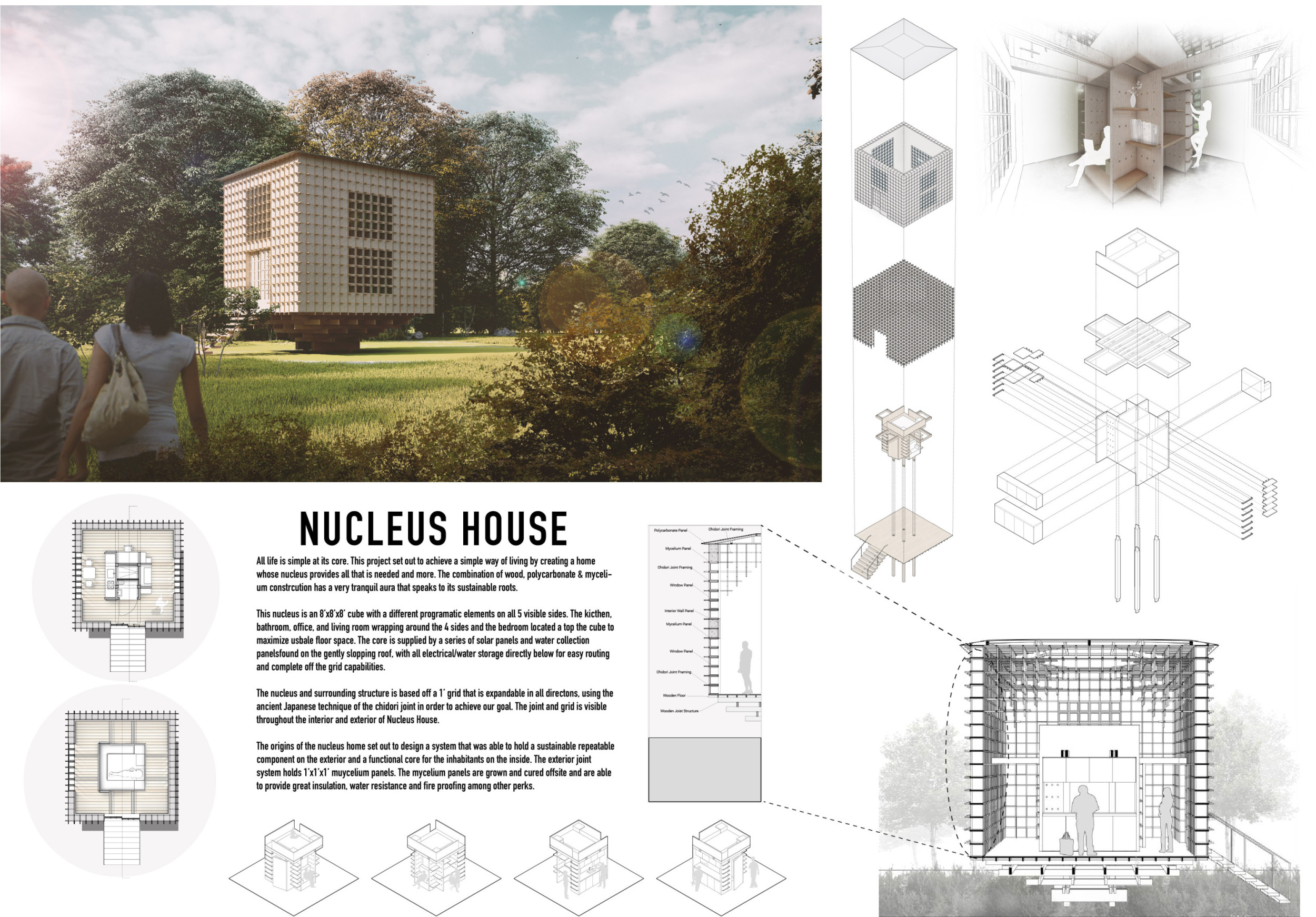 Architecture project // Mycelium Panels and Chidori Joints in off-Grid ...