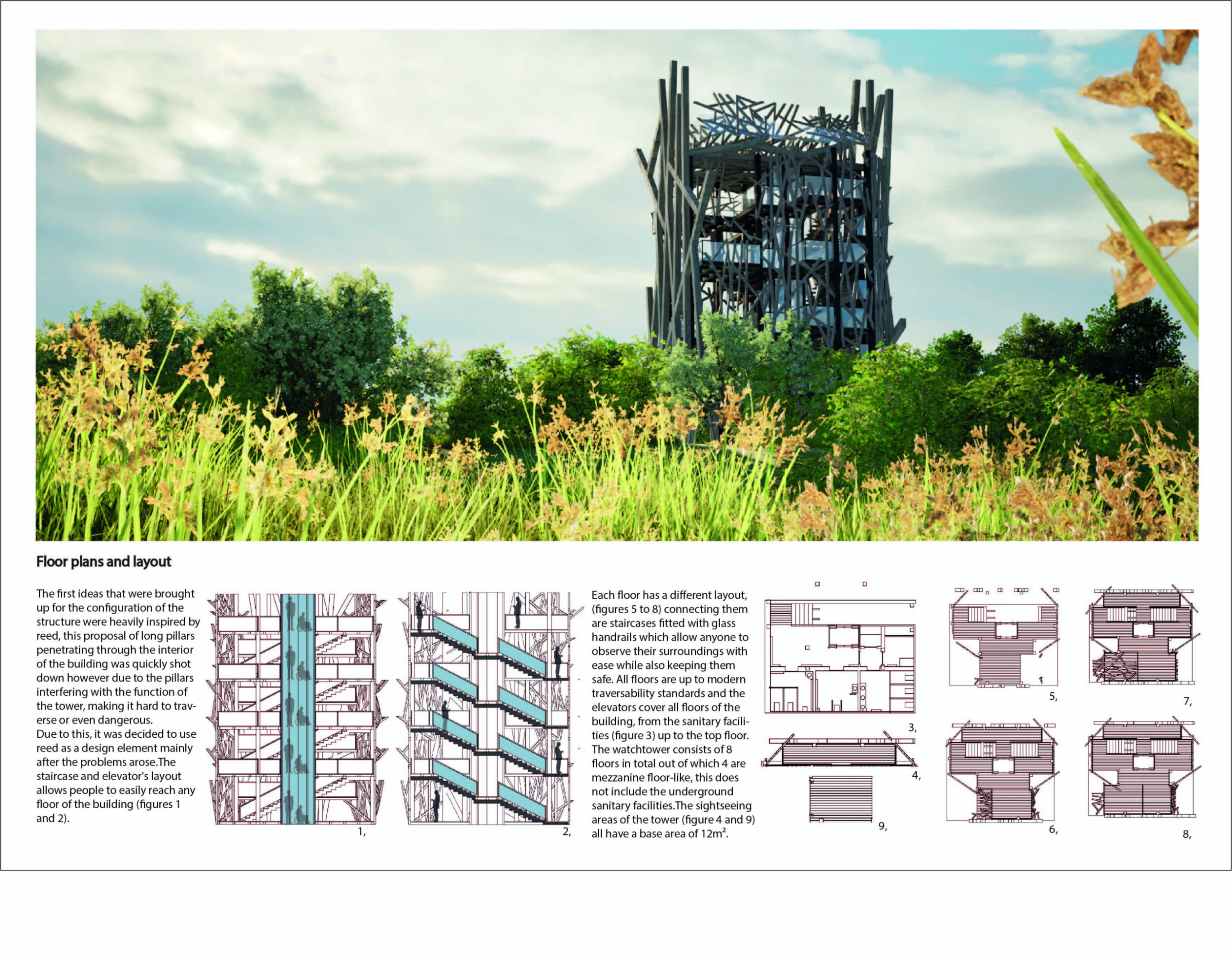Architecture project // Biomimetic Structure in Moss-Lined Wood Tower ...