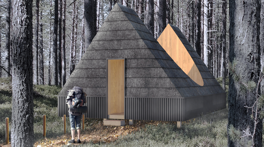 Architecture competition "Amber Road Trekking Cabin" 1st prize winners ...