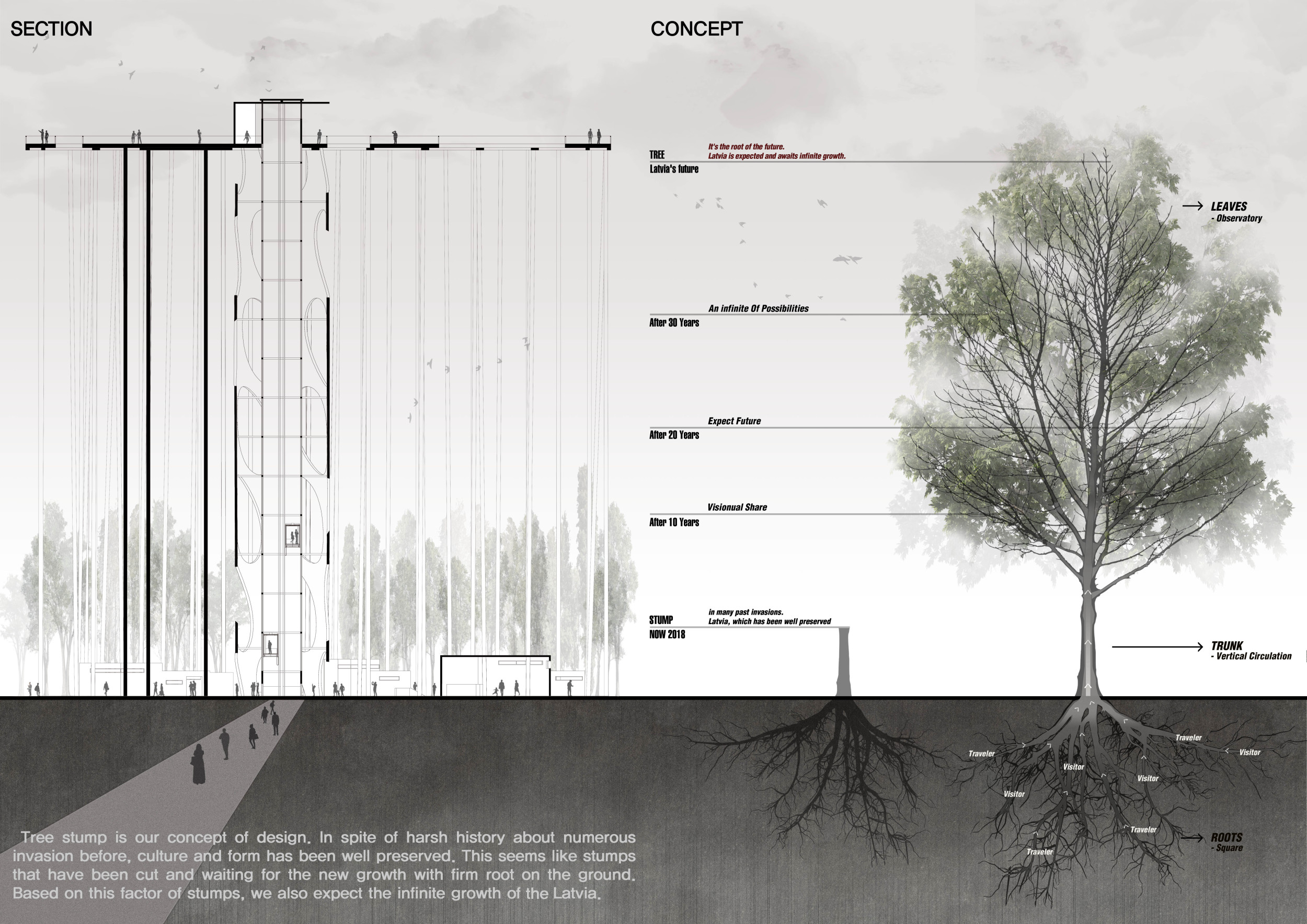 Architecture projects - tree stump // Buildner