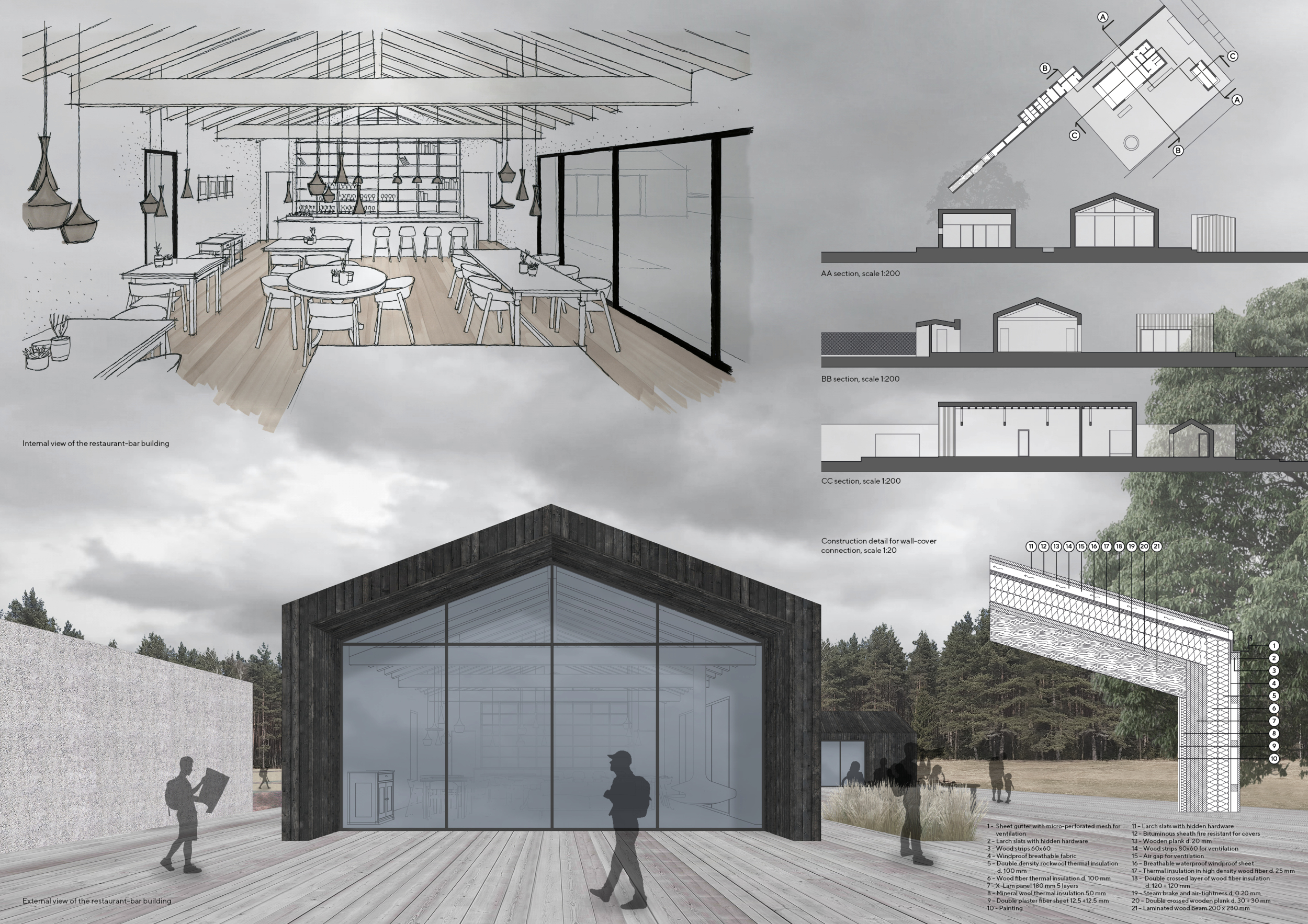 Architecture project // Wooden Structures Integrating Green Spaces in ...