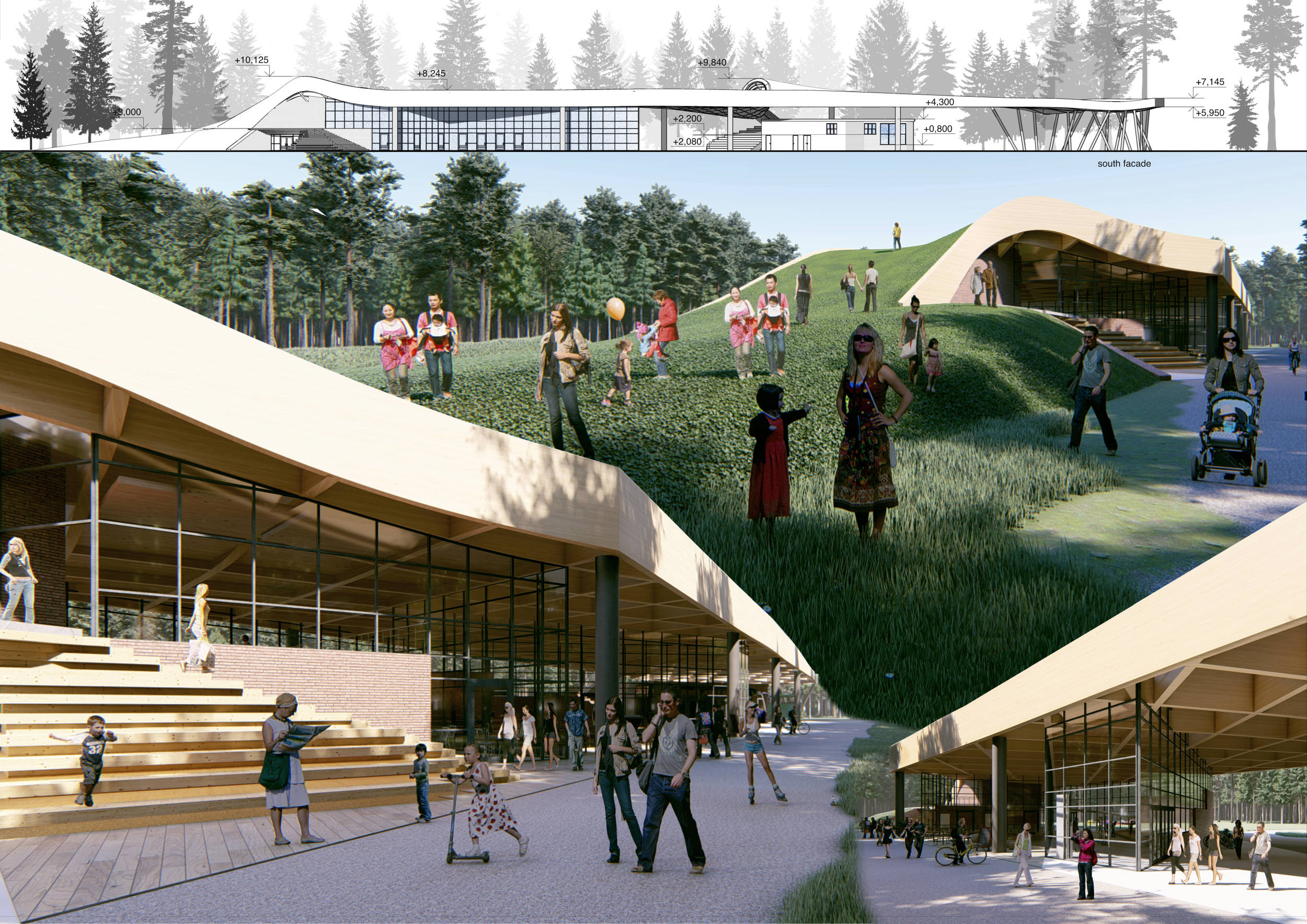 Architecture project // Waffle Roof Structure with Integrated Green ...