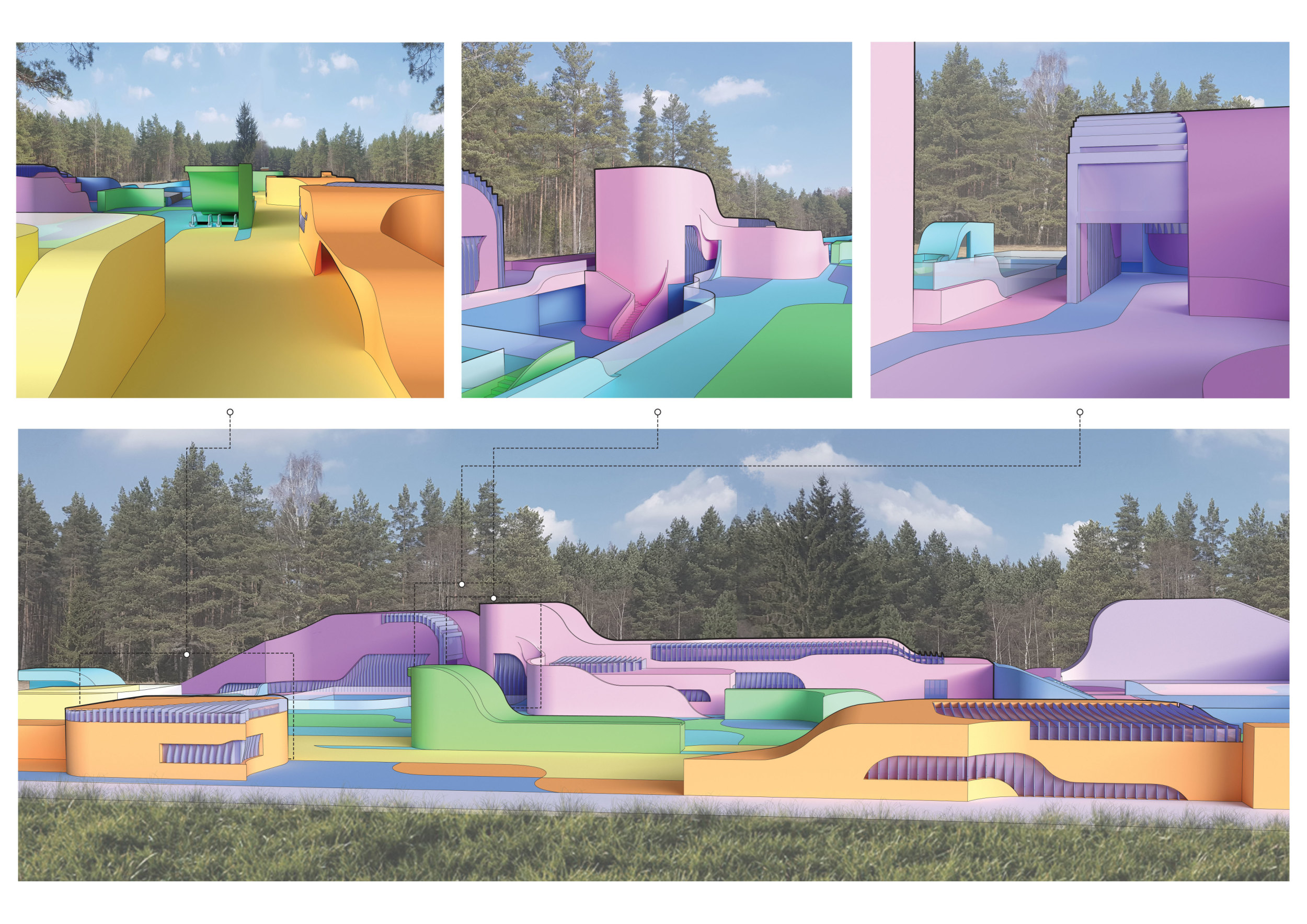 Architecture project // Dynamic Fluidity Emphasized Through Vibrant ...