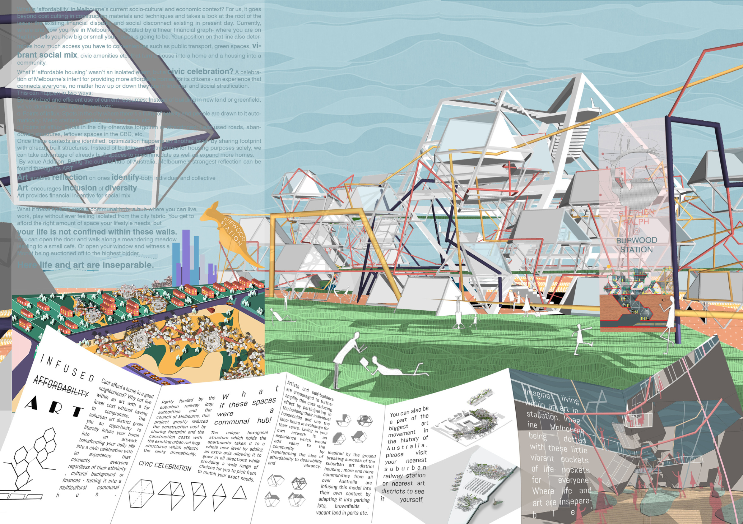 Architecture project // Hexagonal Housing with Artistic Engagement in a ...