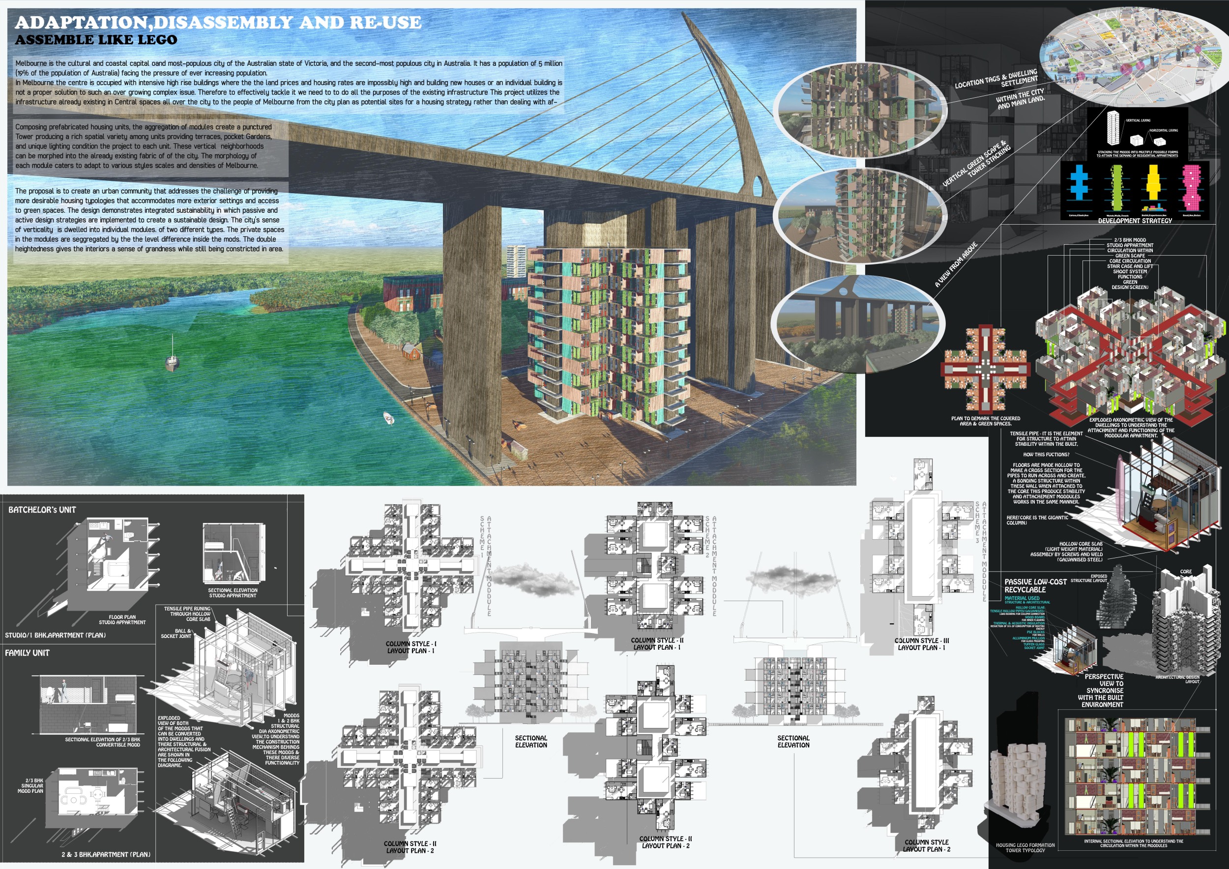 Architecture project // Tensile Pipes and Hollow Slabs Shaping Vertical ...