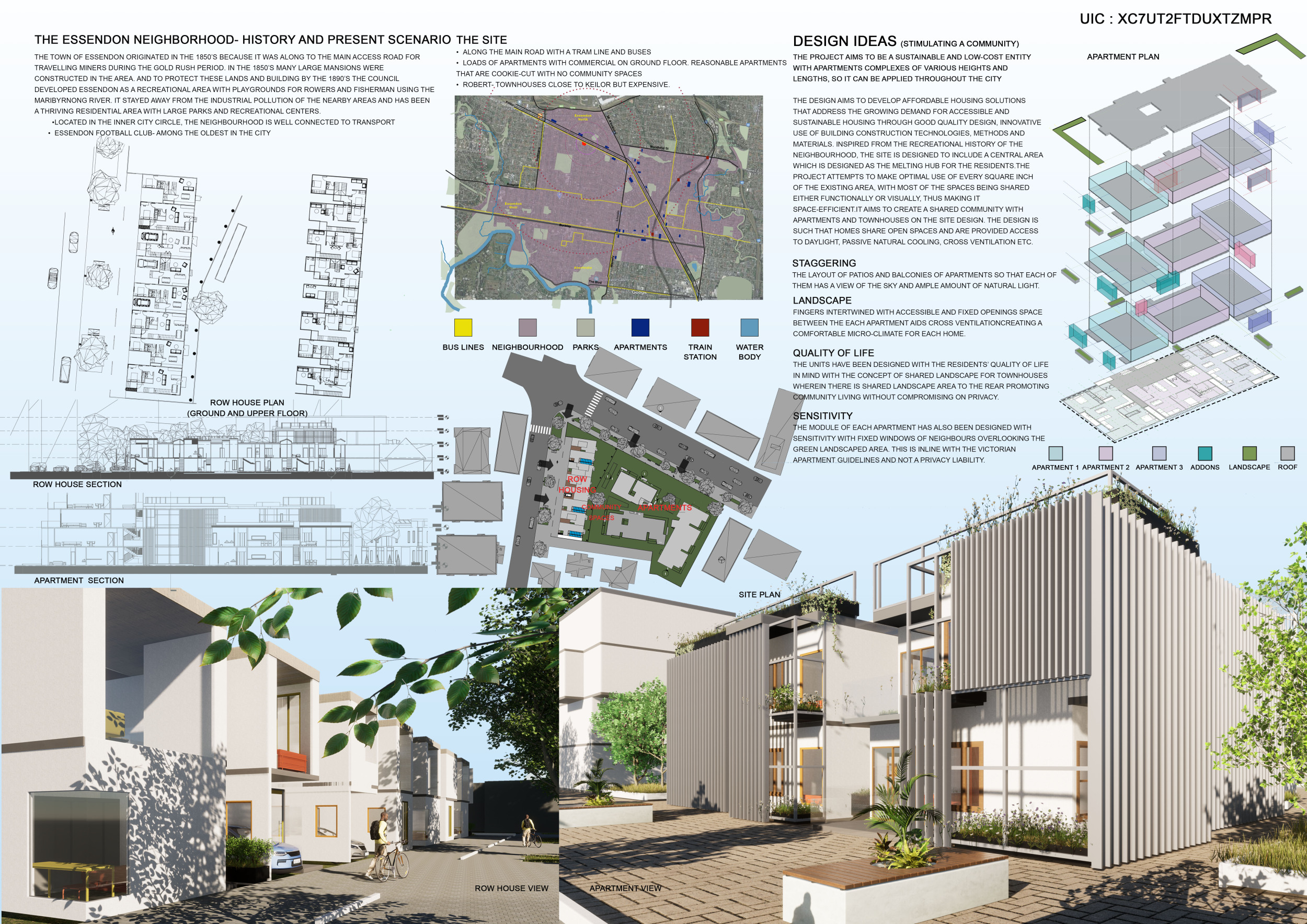Architecture project // Social Hub with Staggered Balconies and Cross ...