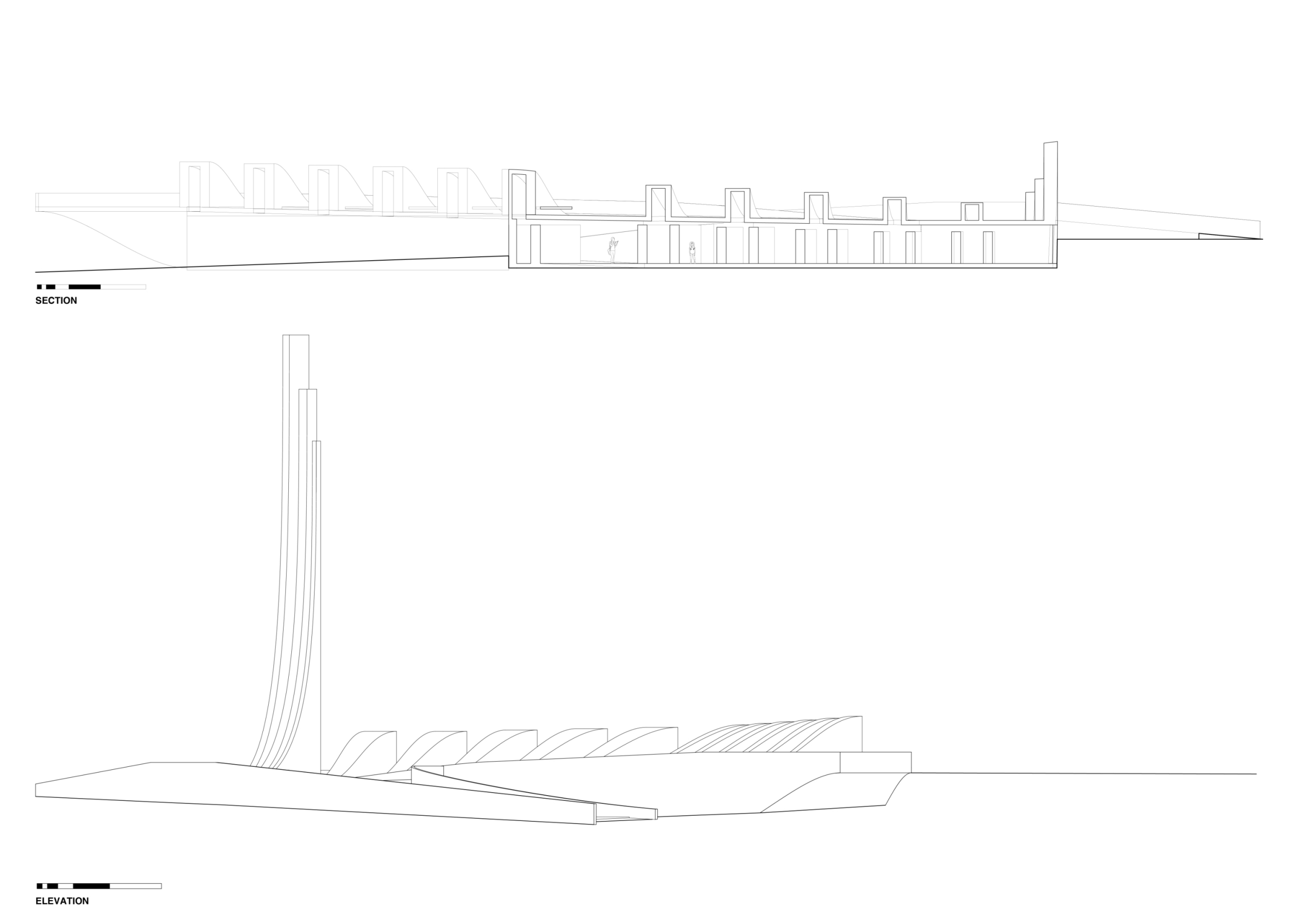 Architecture project // Dim Light and Public Pillars in a Reflective ...