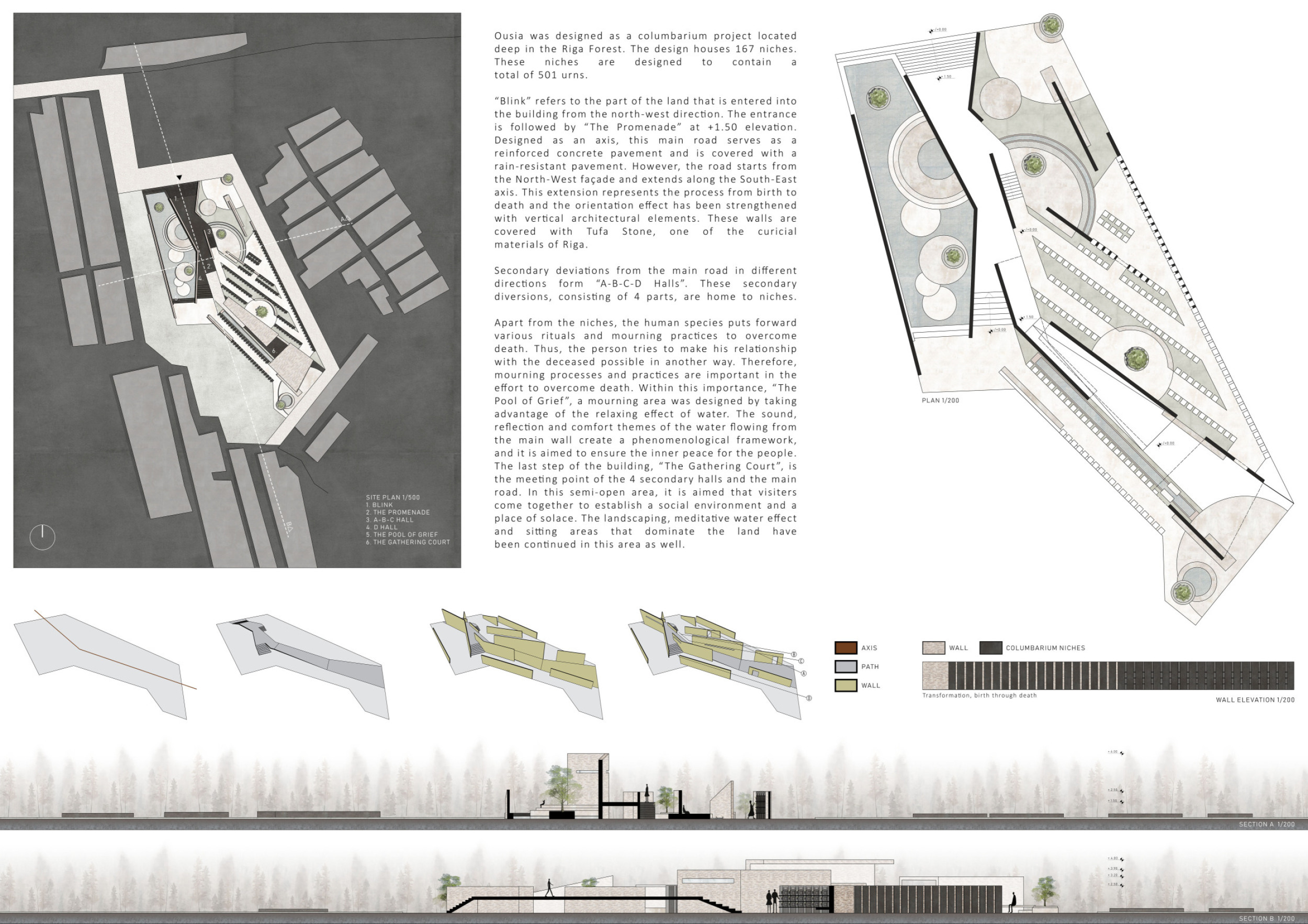 Architecture project // Ethereal Spaces of Grief Framed in Tufa and ...