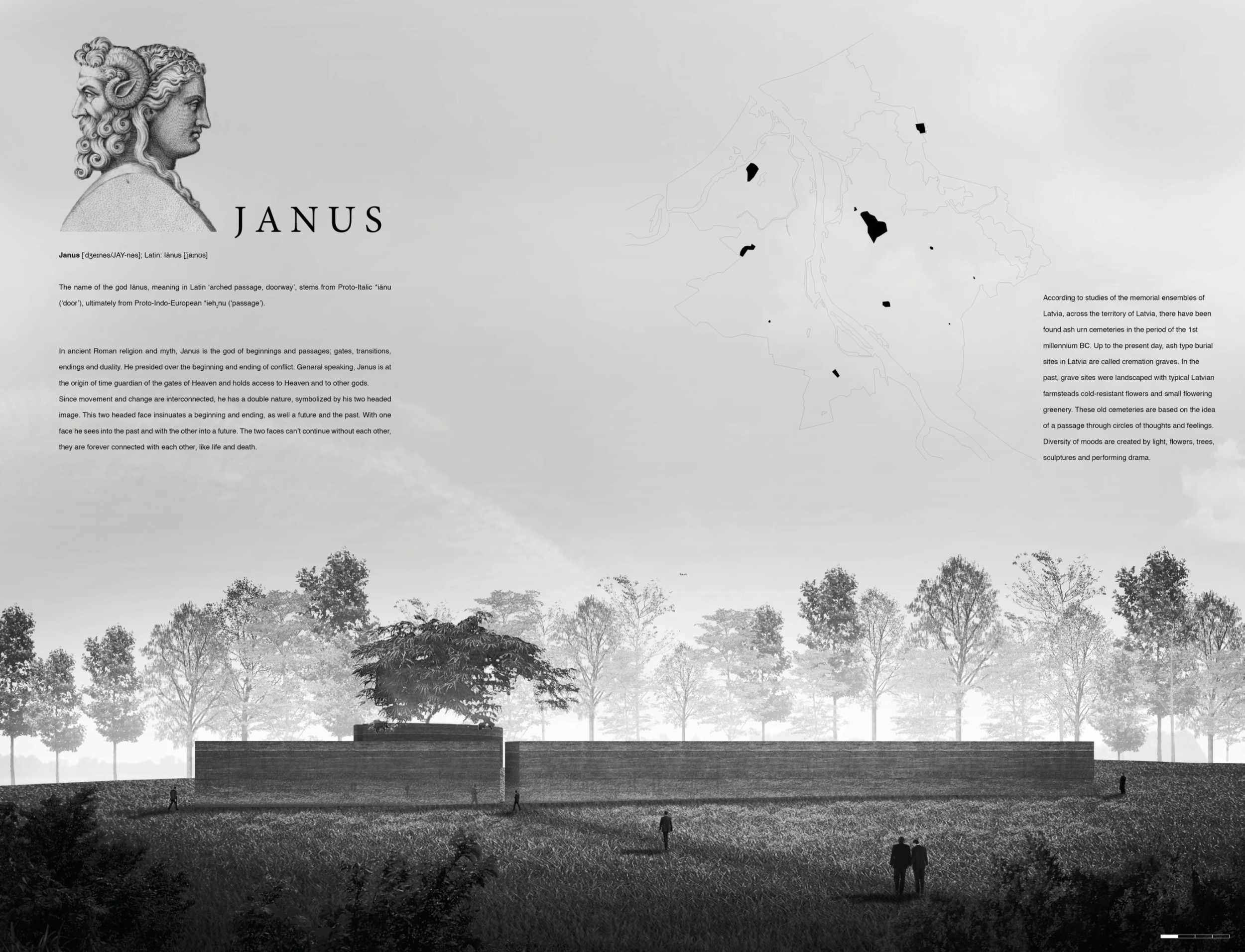 Architecture project // Reflective Surfaces and Symbolic Walls in a ...