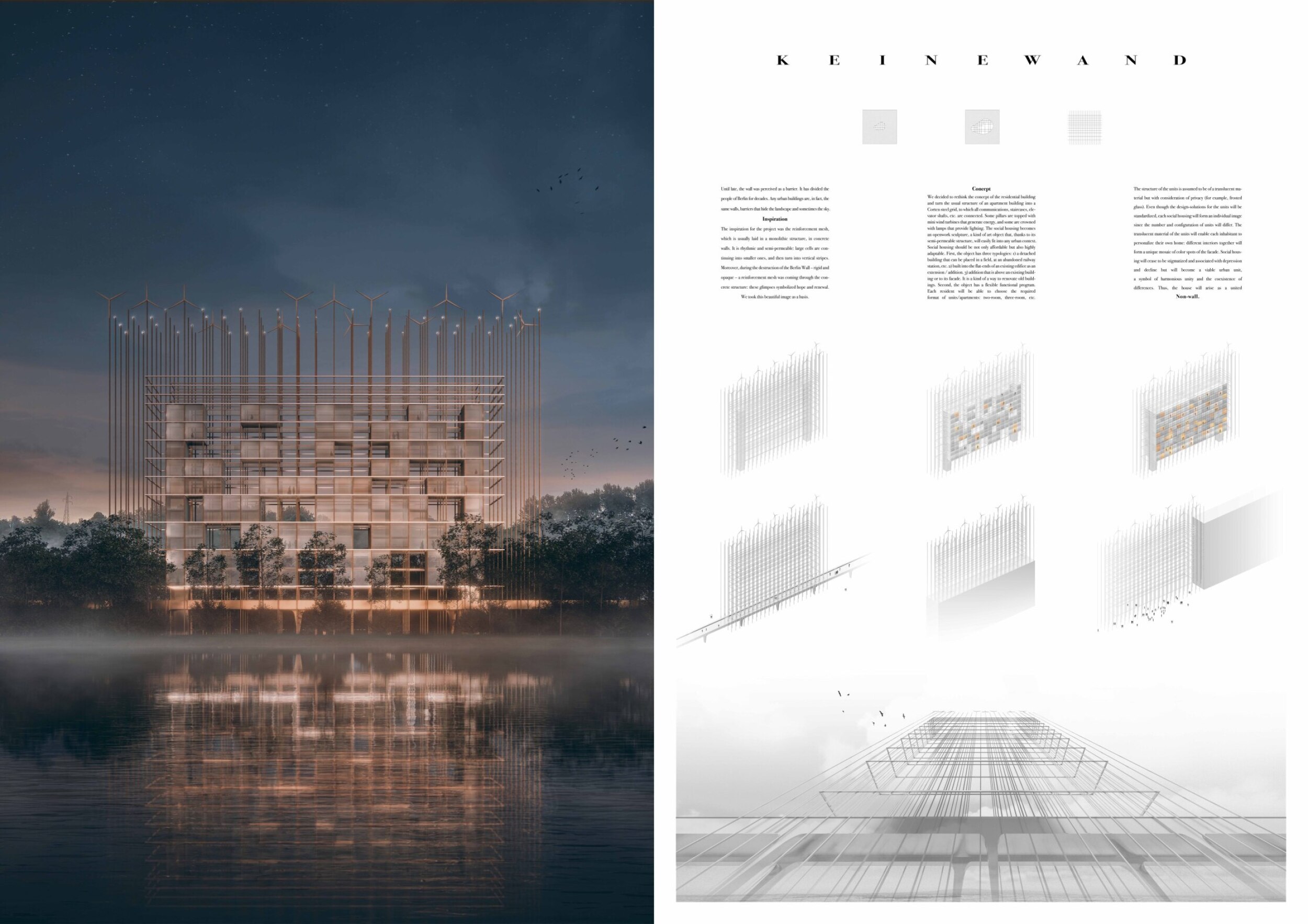 Architecture project // Corten Steel Grid Housing Embracing Community ...