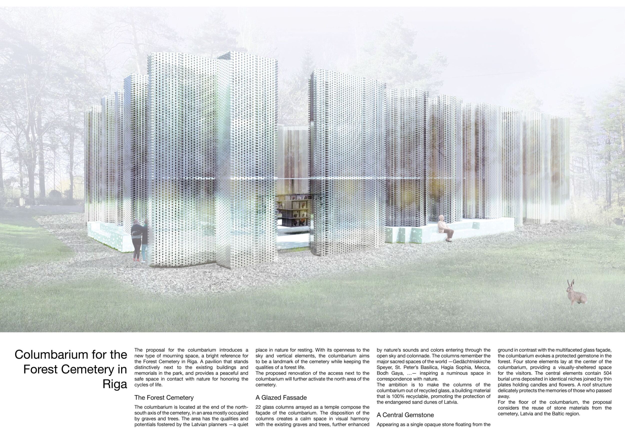 Architecture project // Floating Opaque Stone Amidst Vertical Glass ...