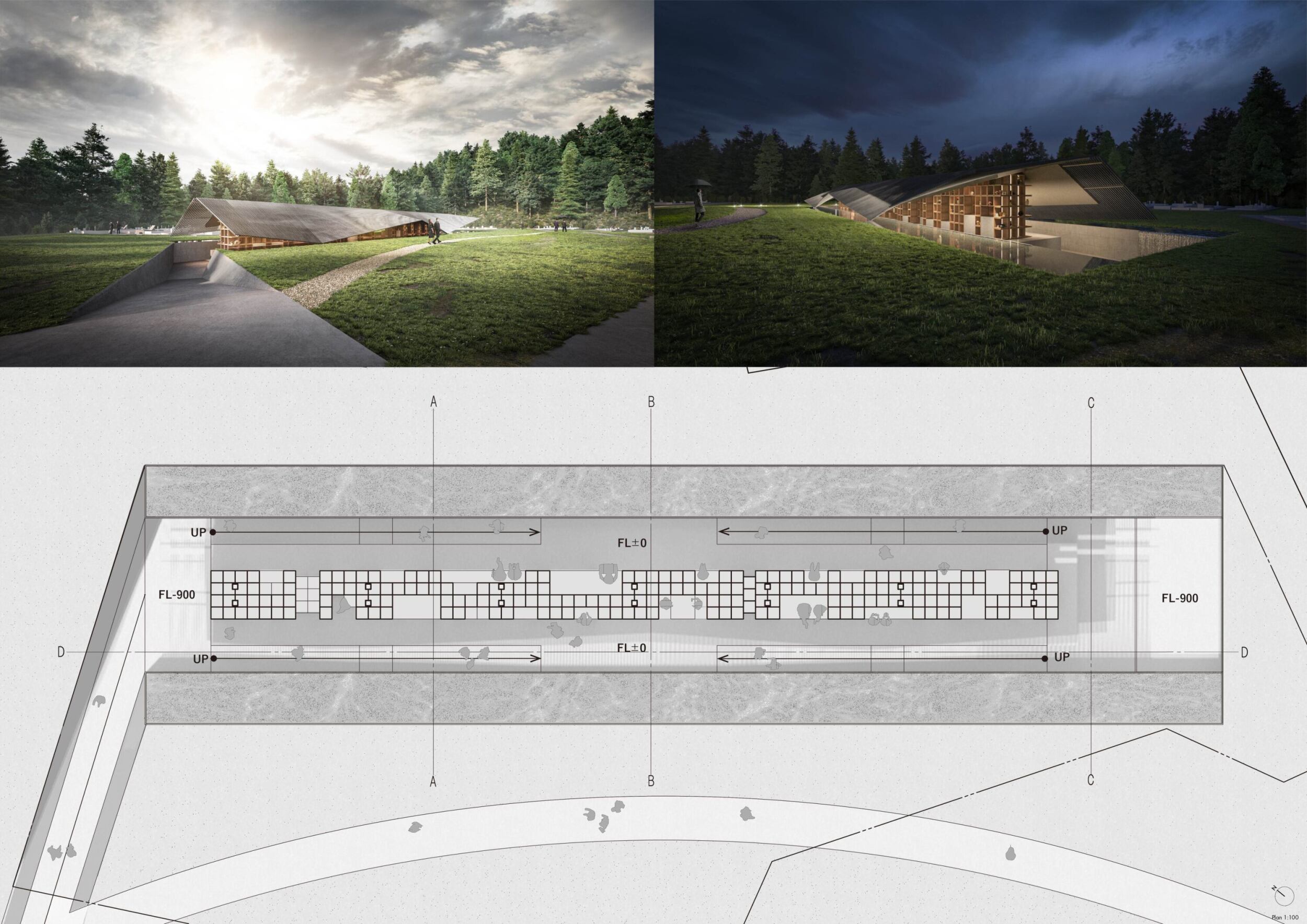 Architecture project // Water Feature and Cinerary Niches Within a ...