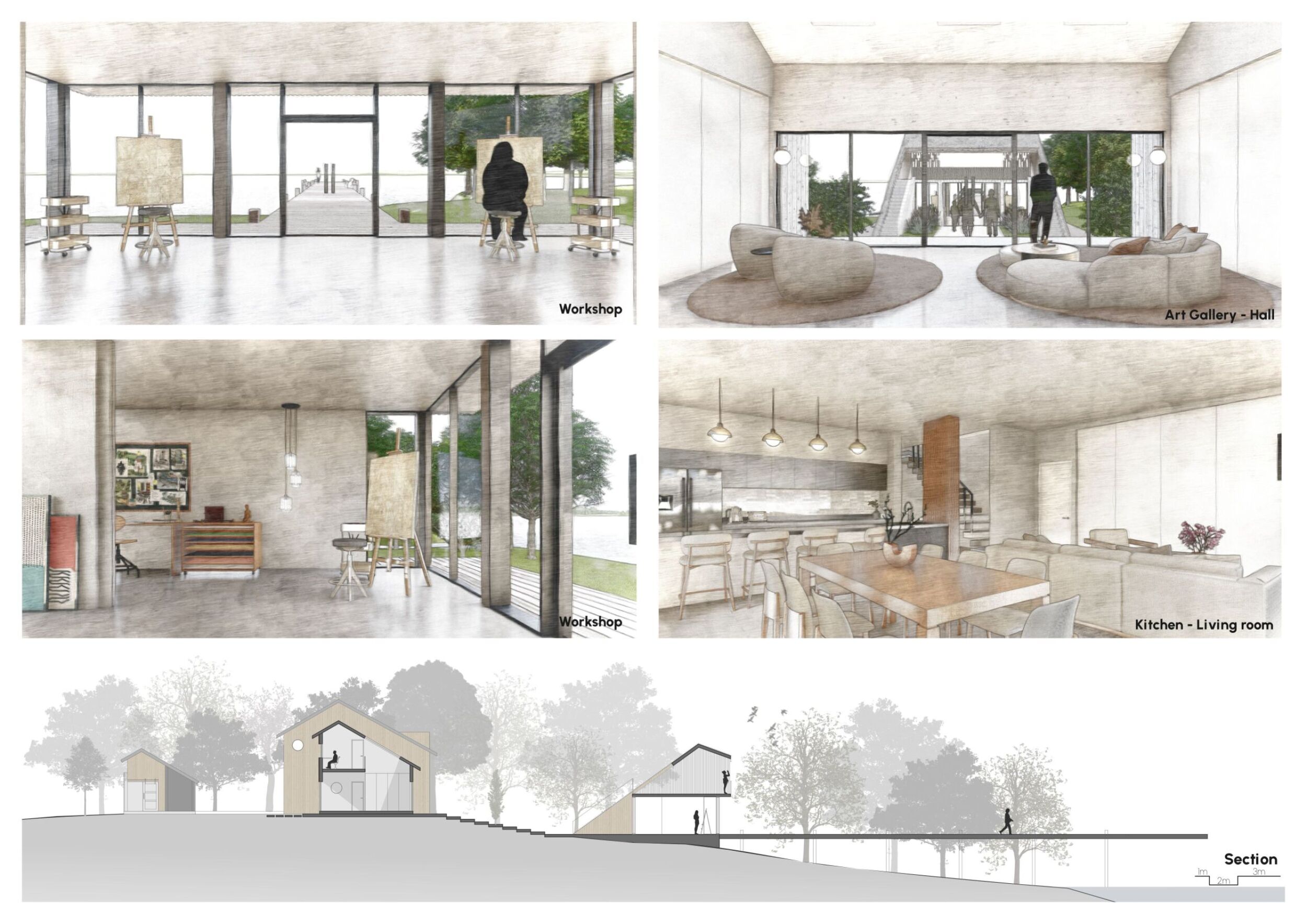 Architecture project // Thatch Roofed Family Retreat Emphasizing Shared ...
