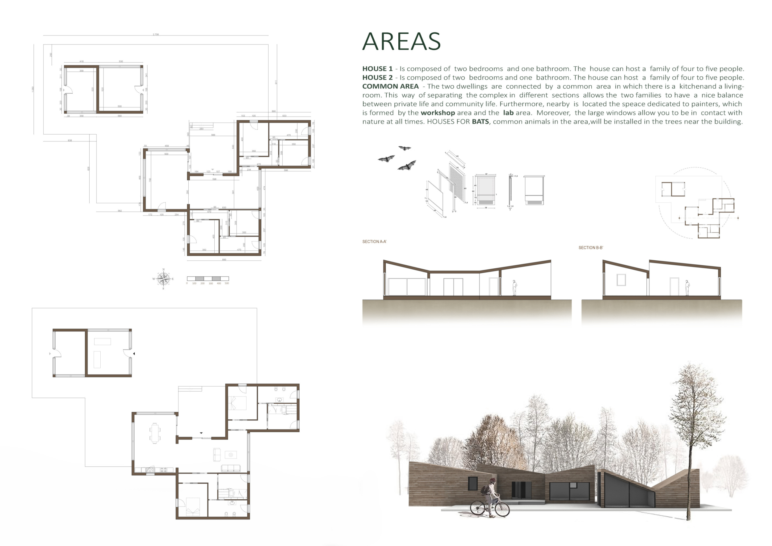Architecture project // Artful Retreat with Bat Houses and Expansive ...