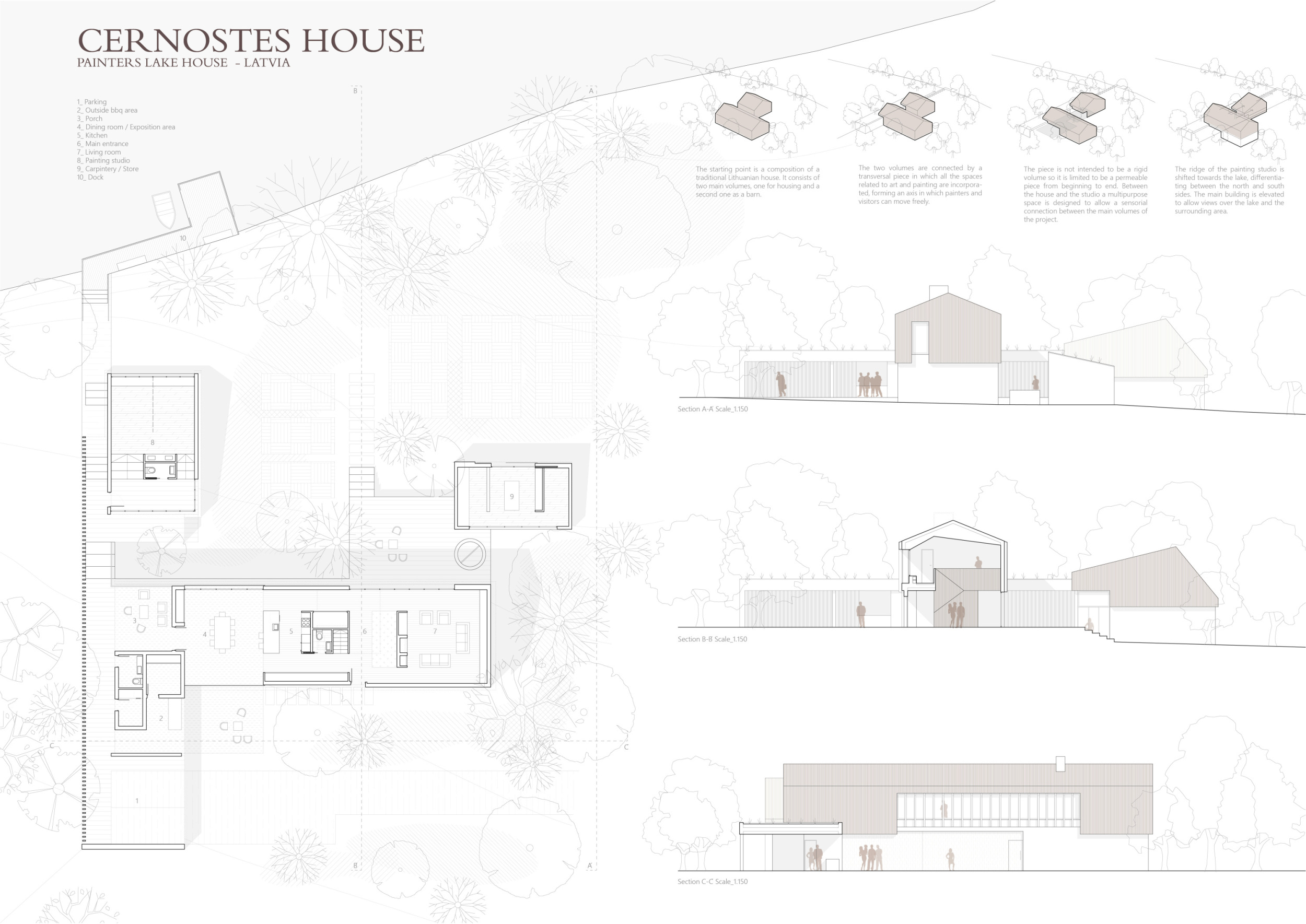 Architecture project // Heavy Materials and Wood Accents in a Community ...