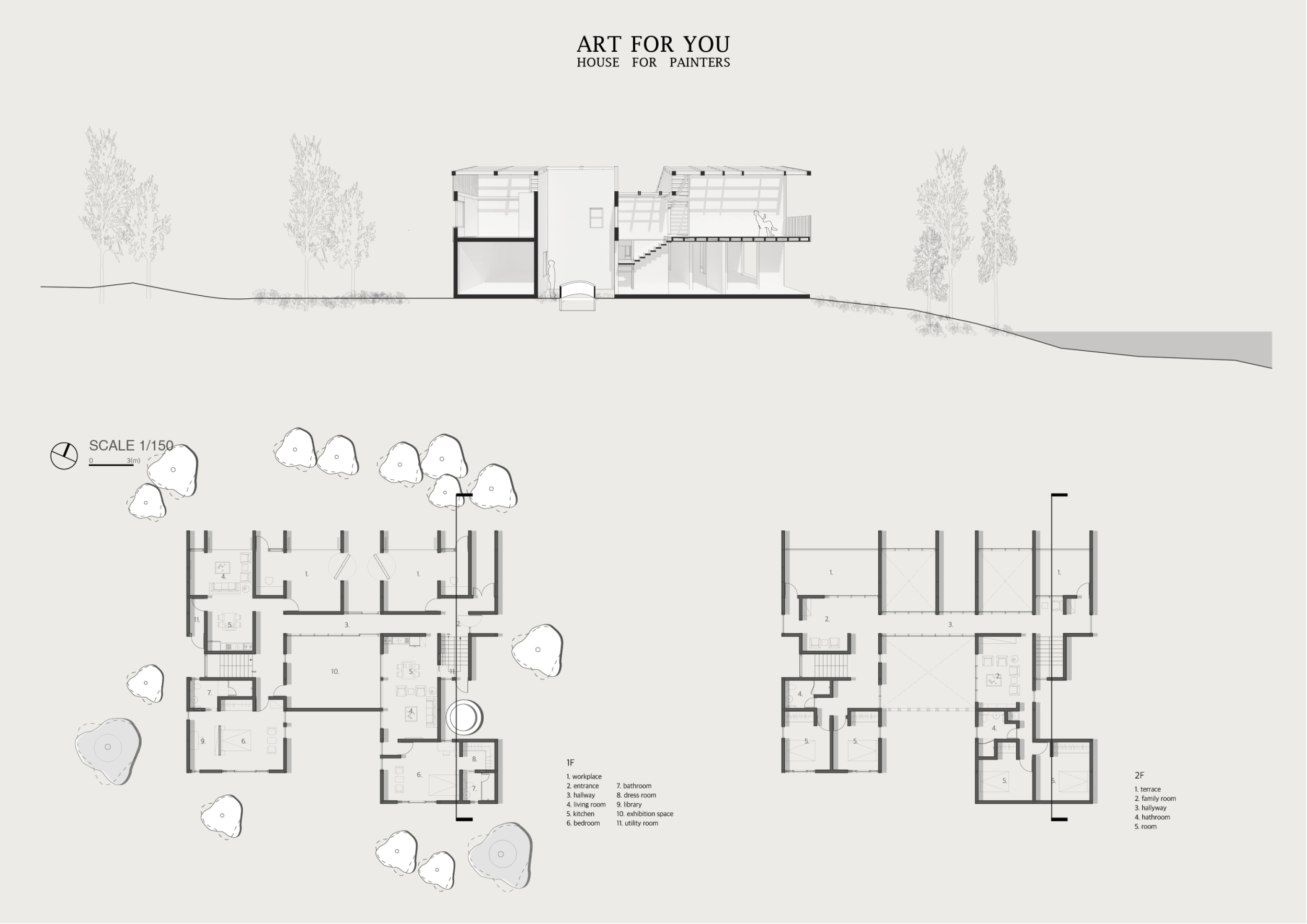 Architecture project // Wooden Louver Frame Integrates Art and Family ...