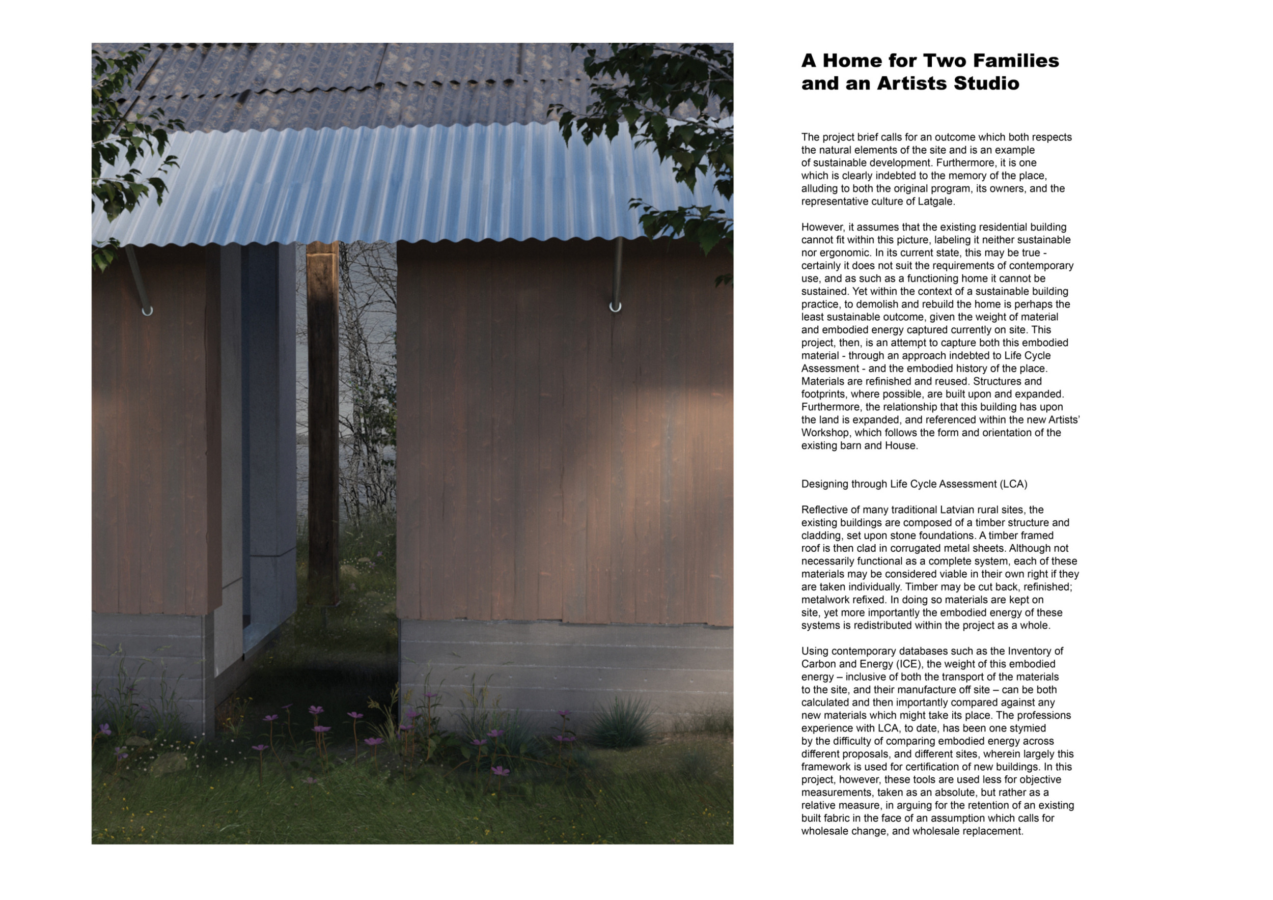 Architecture project // Repurposed Timber and Baltic Pink-Dolomite Form ...