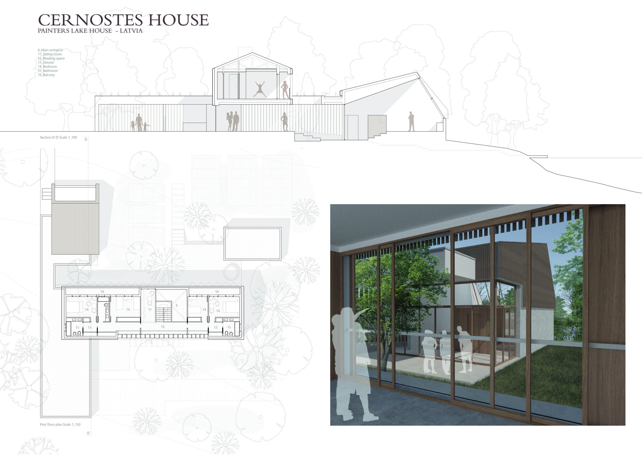 Architecture project // Heavy Materials and Wood Accents in a Community ...