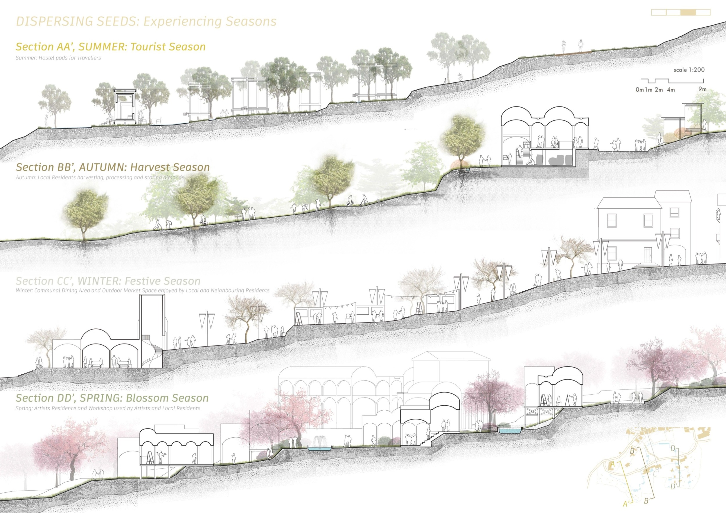 Architecture project // Timber Structures Supporting Olive and Almond ...