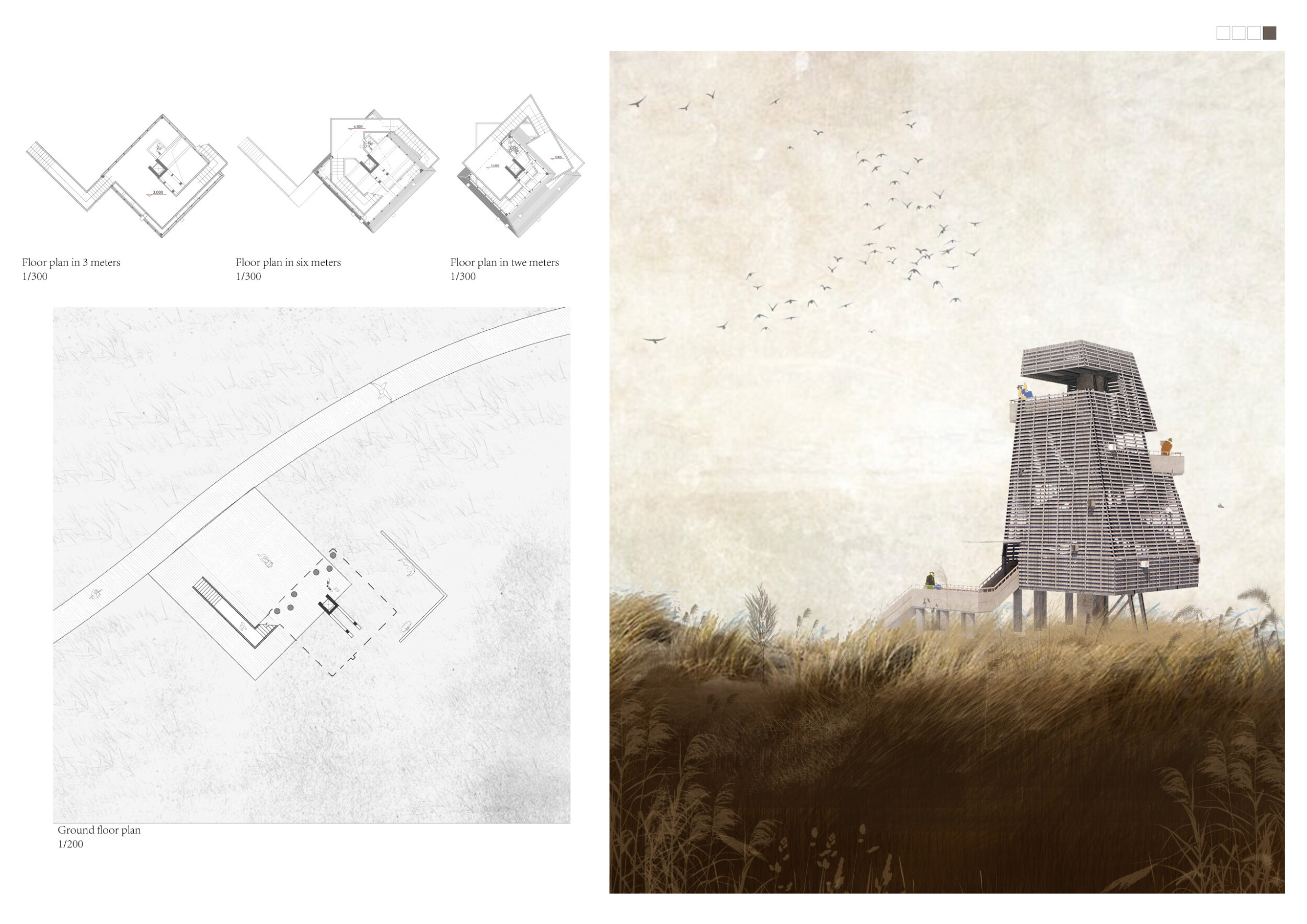 Architecture project // Elevated Observation Tower Crafted from Timber ...