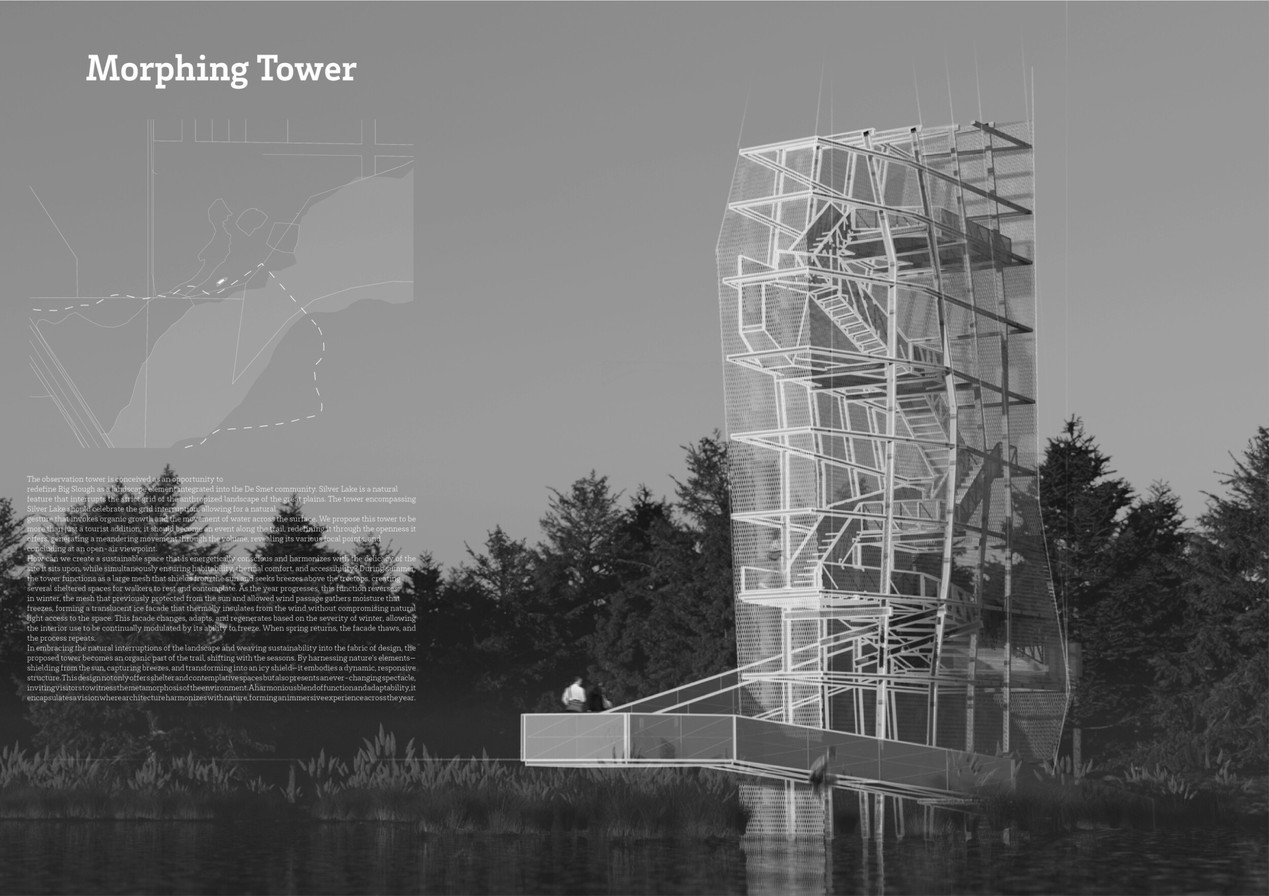 Architecture project // Dynamic Welded Mesh Structure with Polished ...