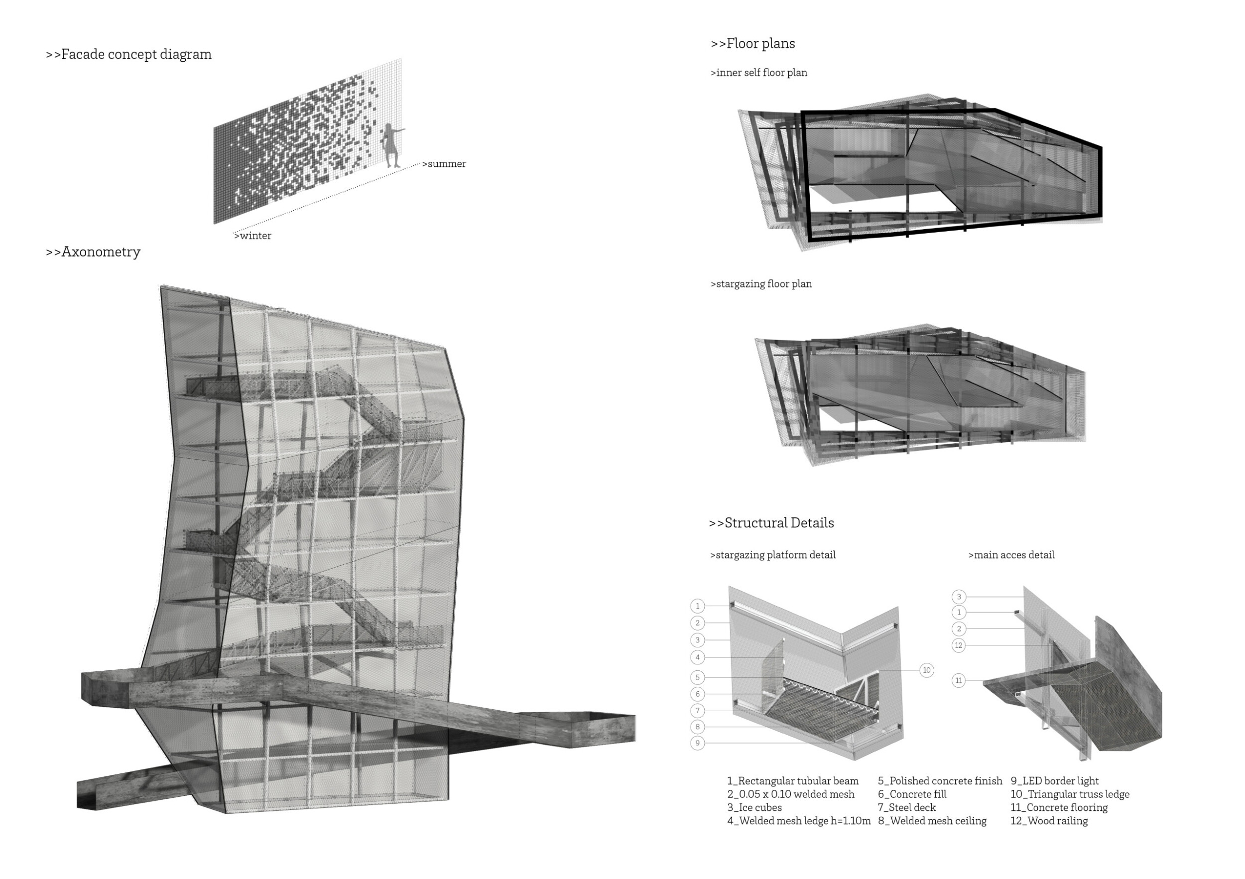 Architecture project // Dynamic Welded Mesh Structure with Polished ...