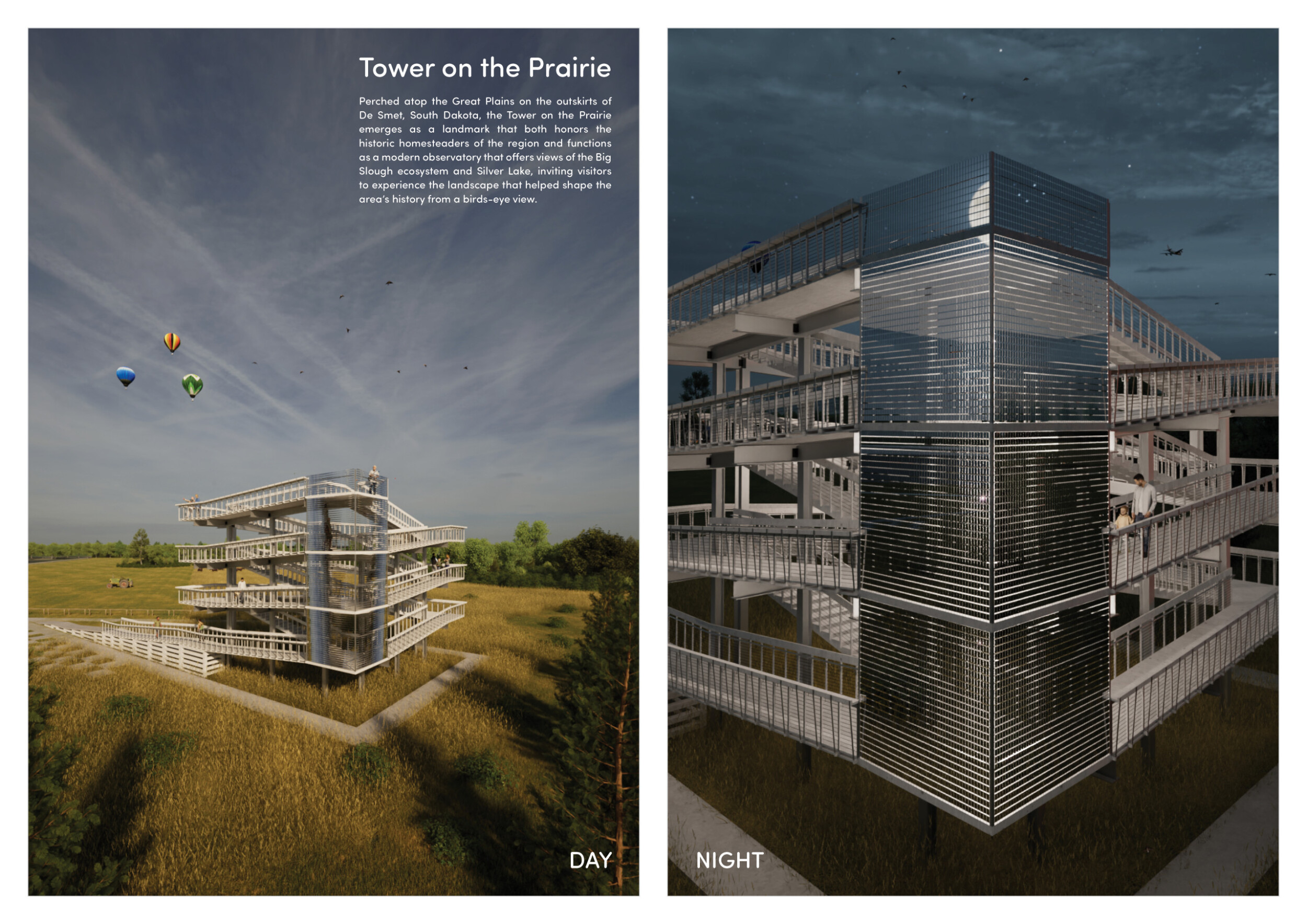 Architecture project // Reflective Steel Tower Elevating Observation ...