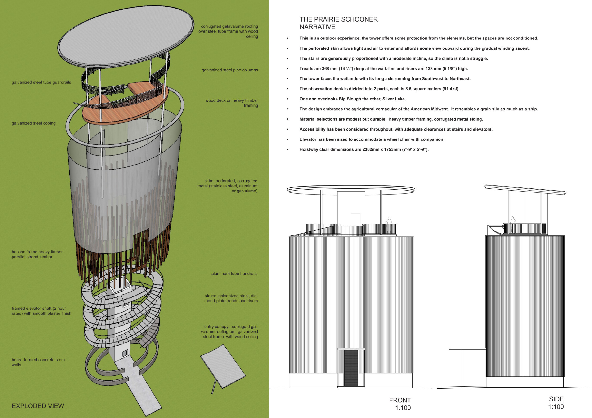 Architecture project // Cylindrical Observation Tower Crafted from ...