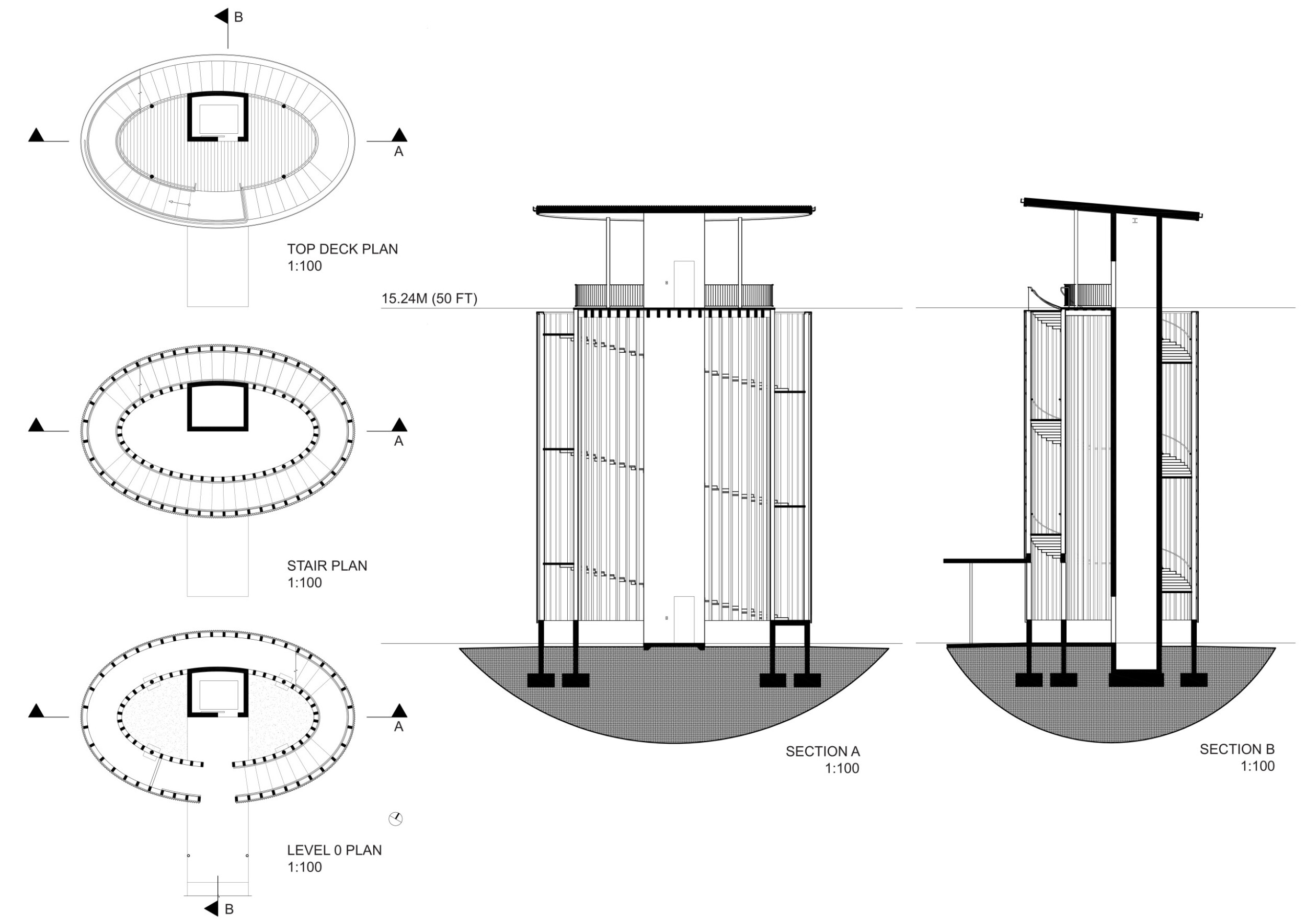 Architecture project // Cylindrical Observation Tower Crafted from ...