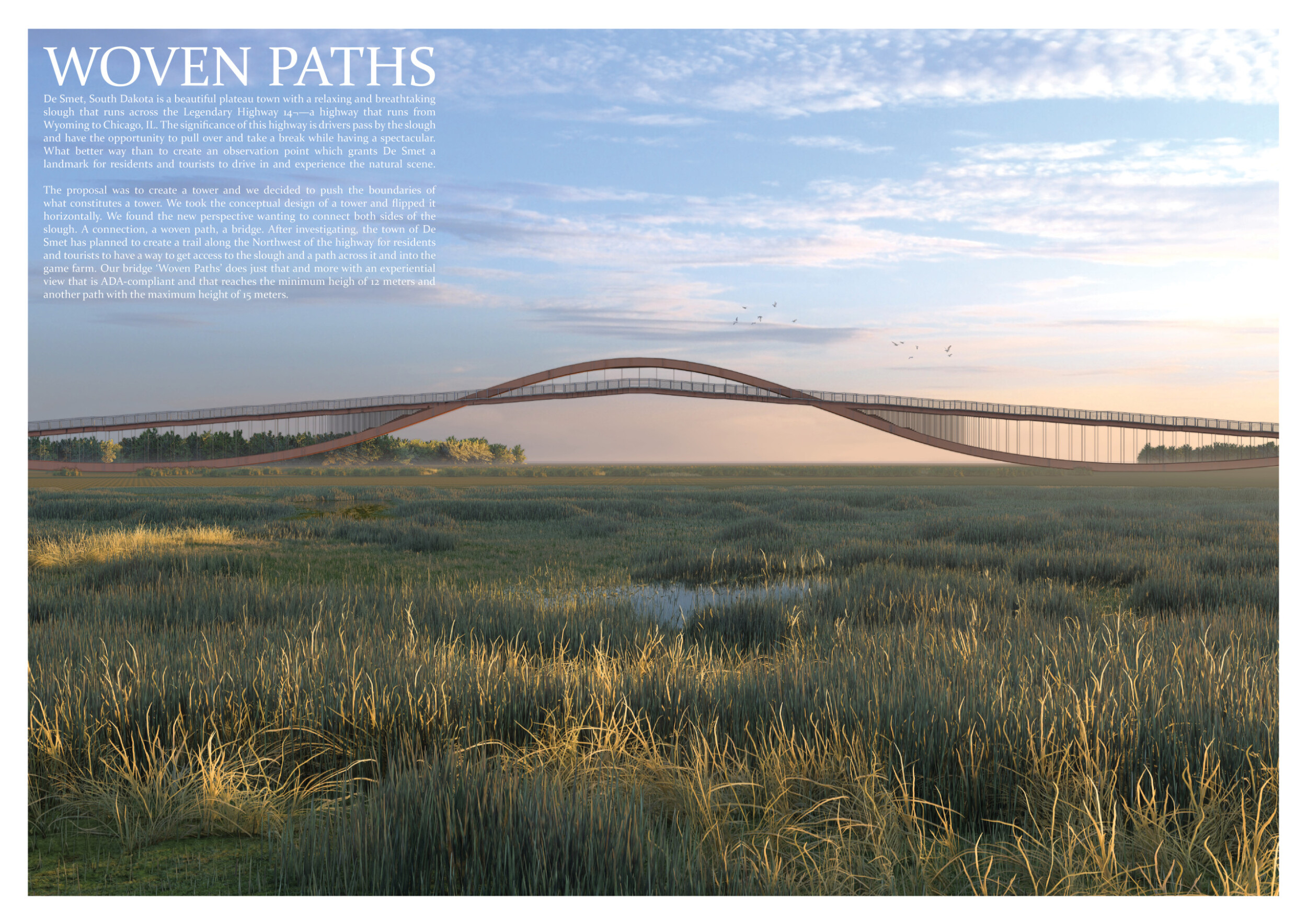 Architecture project // Corten Steel Bridge Weaving Through Wetland ...