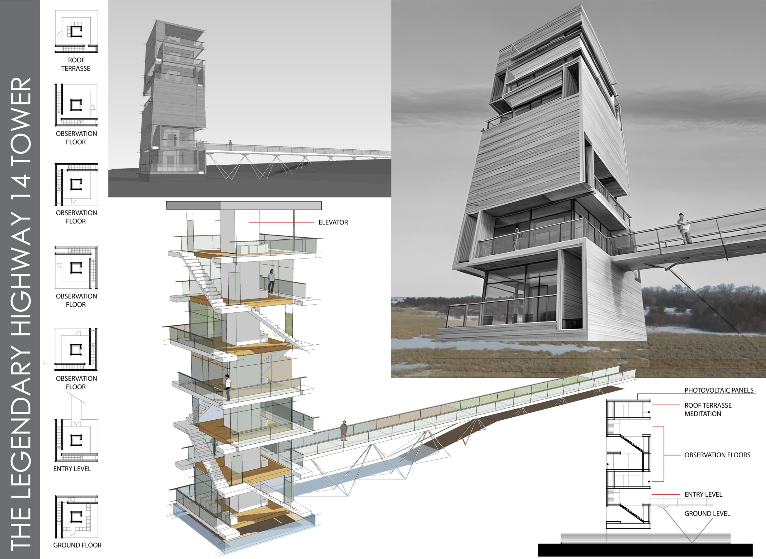 Architecture project // Elevated Observation Tower Constructed with ...