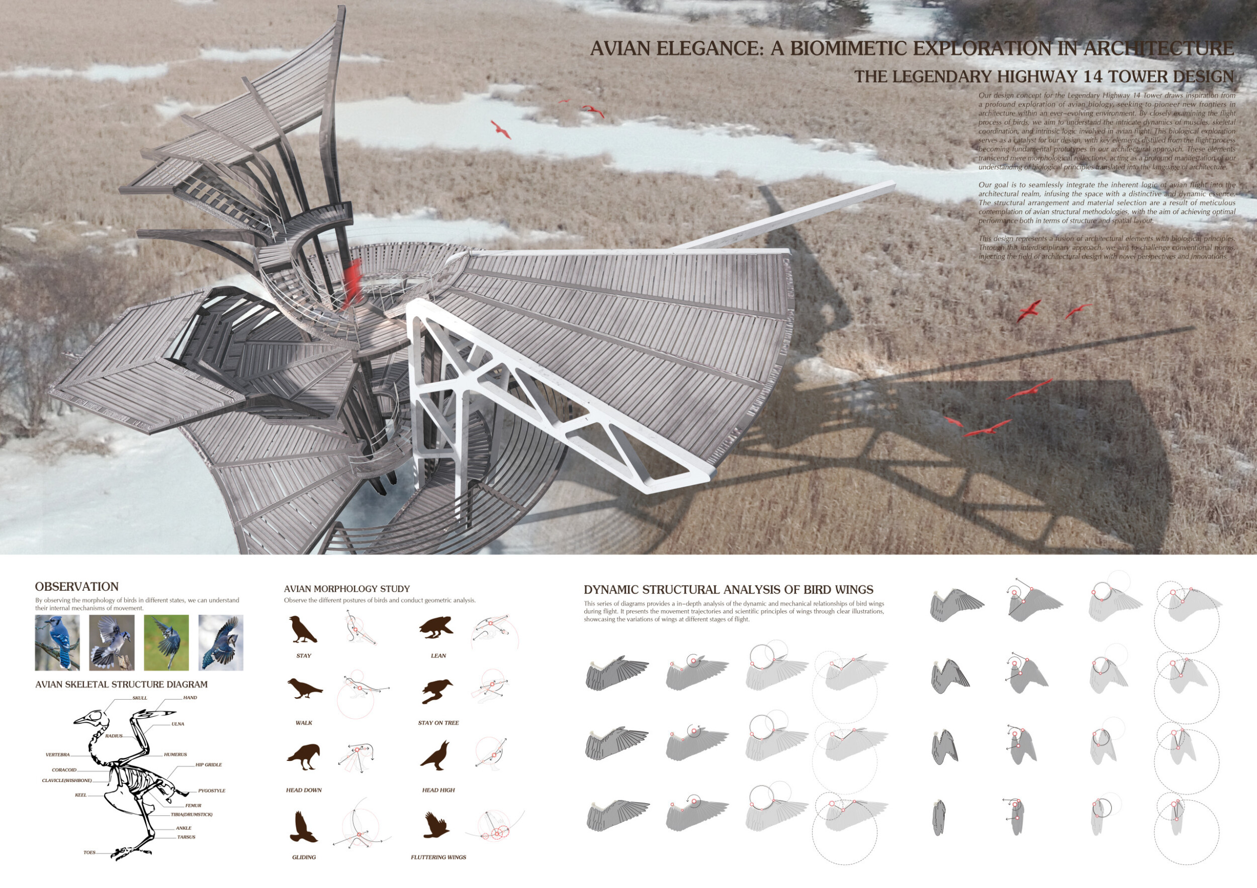 Architecture project // Feather-Inspired Structure with Oak Cladding ...