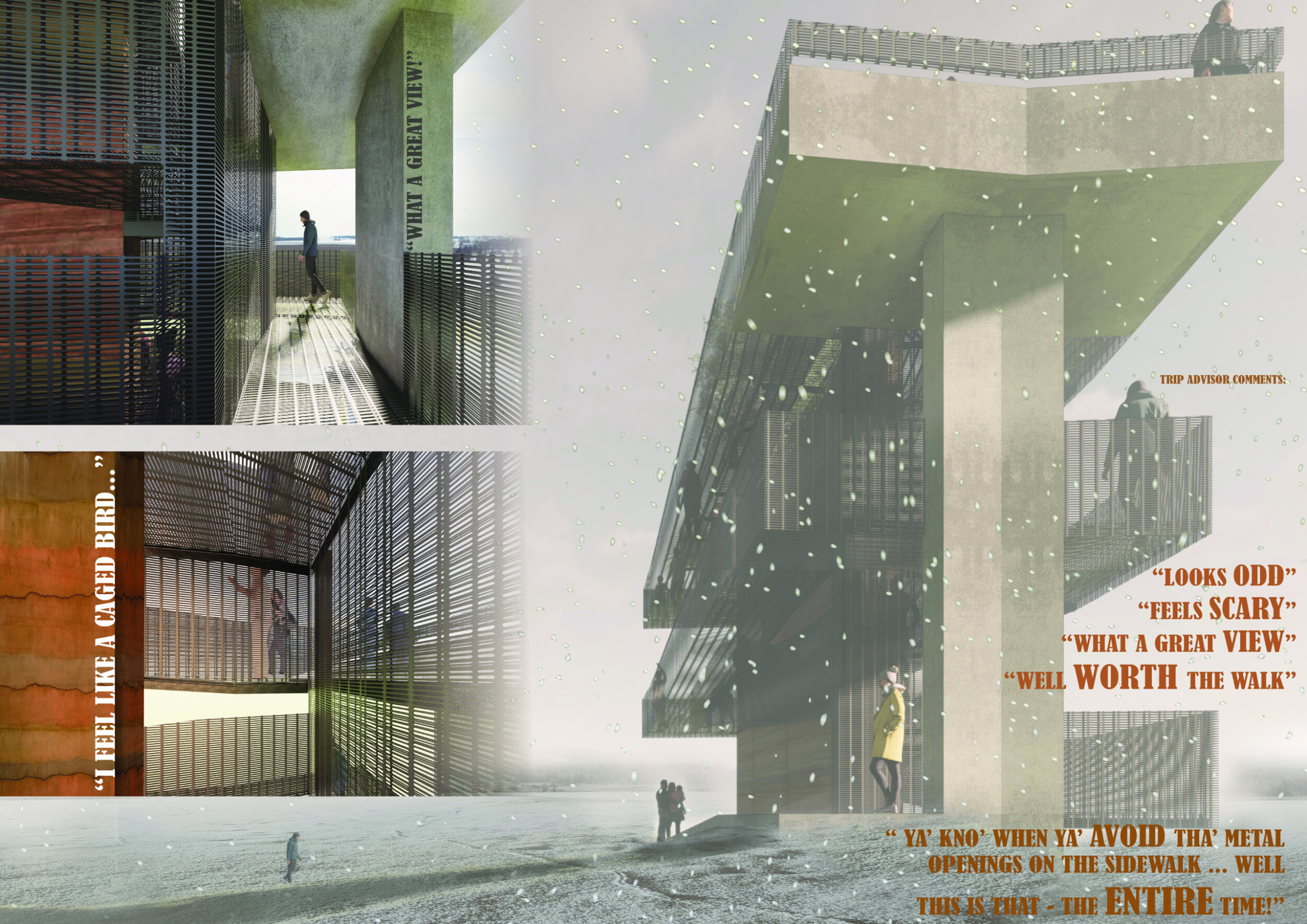 Architecture project // Rammed Earth Structures with Tiered Platforms ...
