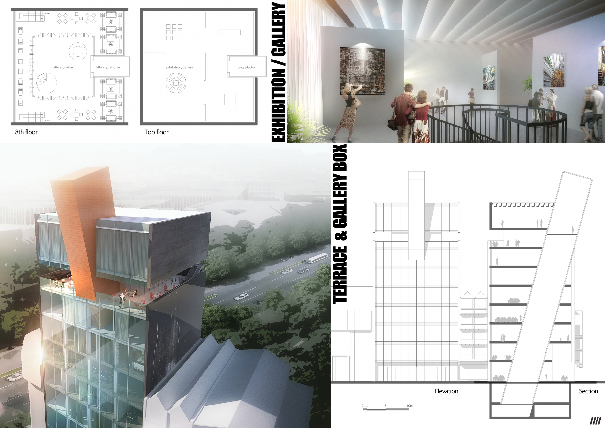 Architecture project // Interplay of Transparency and Concrete with ...