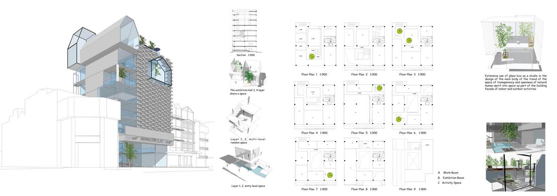 Architecture project // Faceted Concrete Facade with Integrated Green ...
