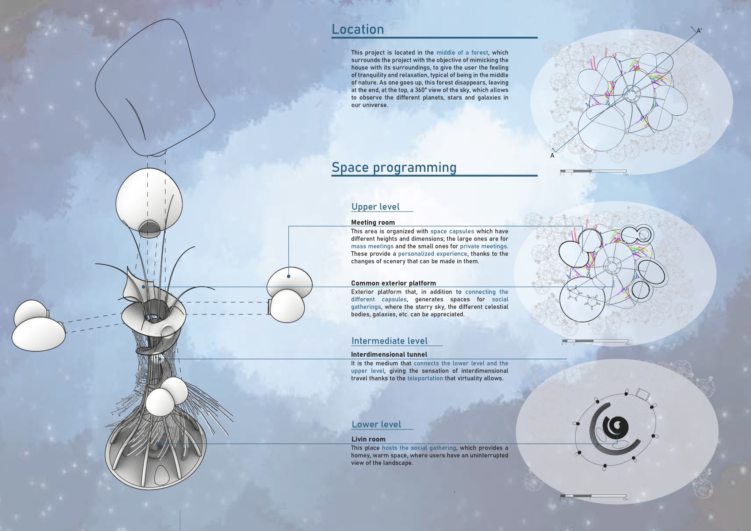Architecture project // Capsule Spaces with Semi-Translucent Glass in a ...