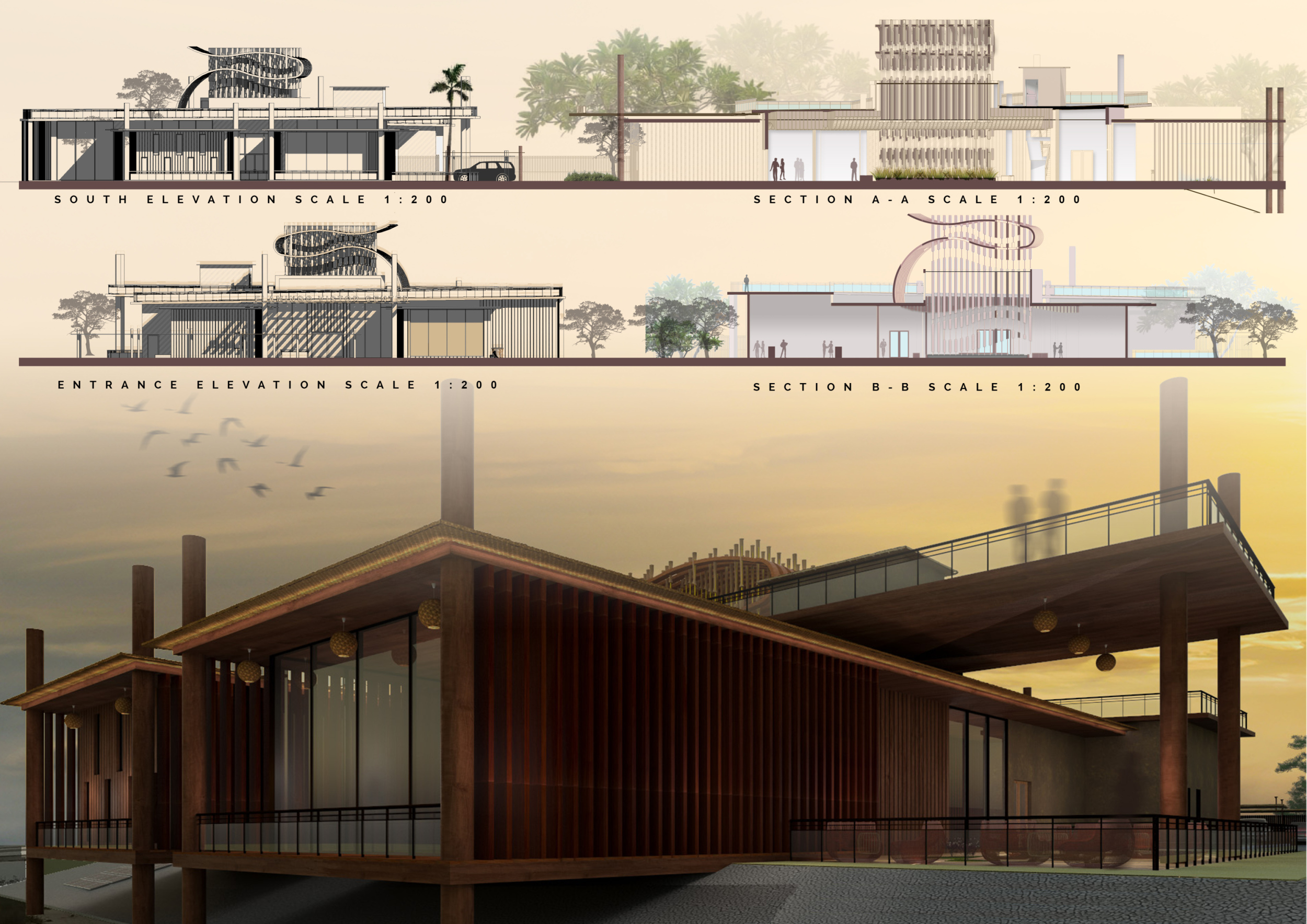 Architecture project // Windcatcher-Cooled Visitor Center with ...