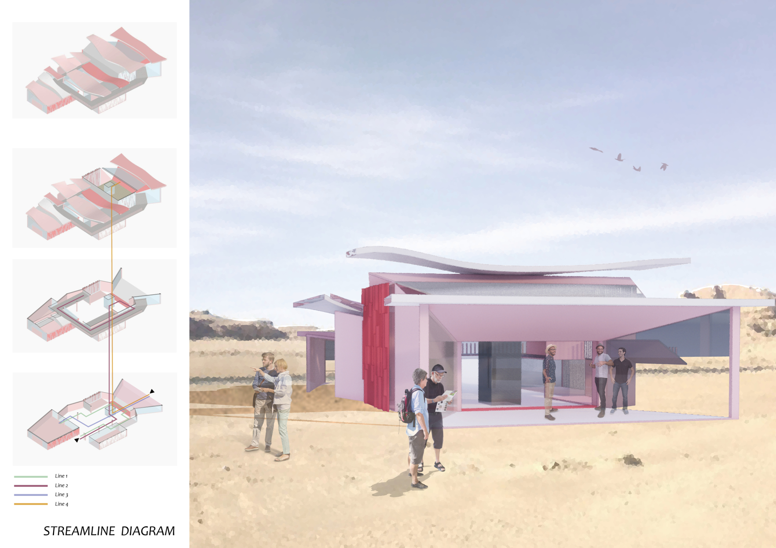 Architecture project // Flamingo-Inspired Pink Cloud Structure ...