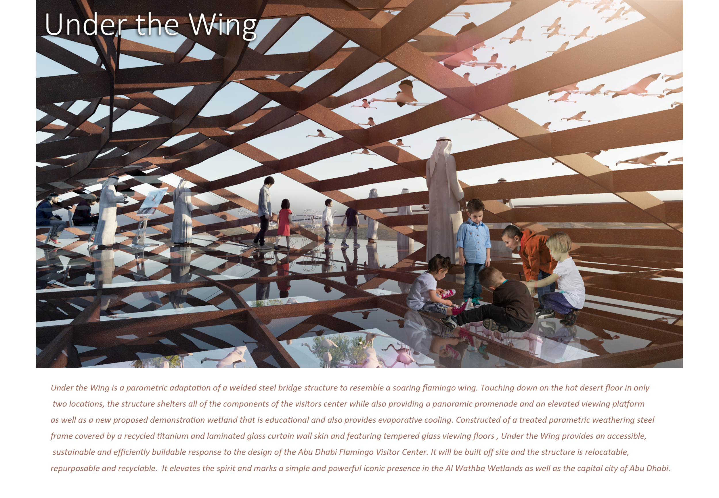 Architecture project // Flamingo Wing Structure with Weathering Steel ...