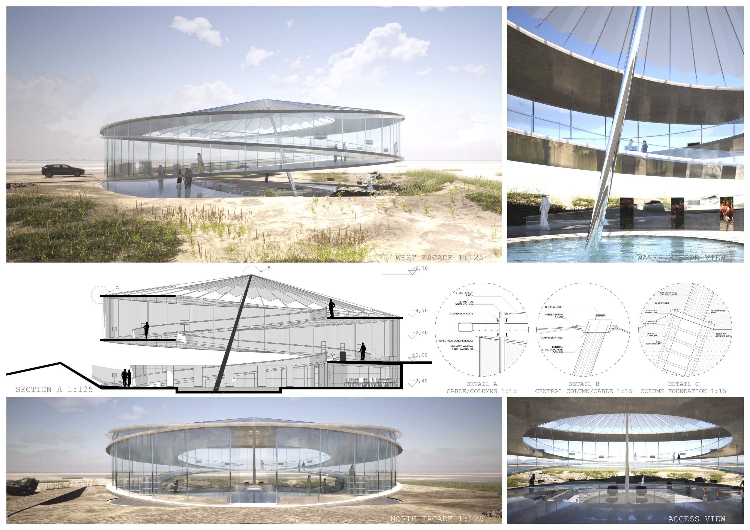 Architecture project // Circular Concrete Design Emphasizing Landscape ...