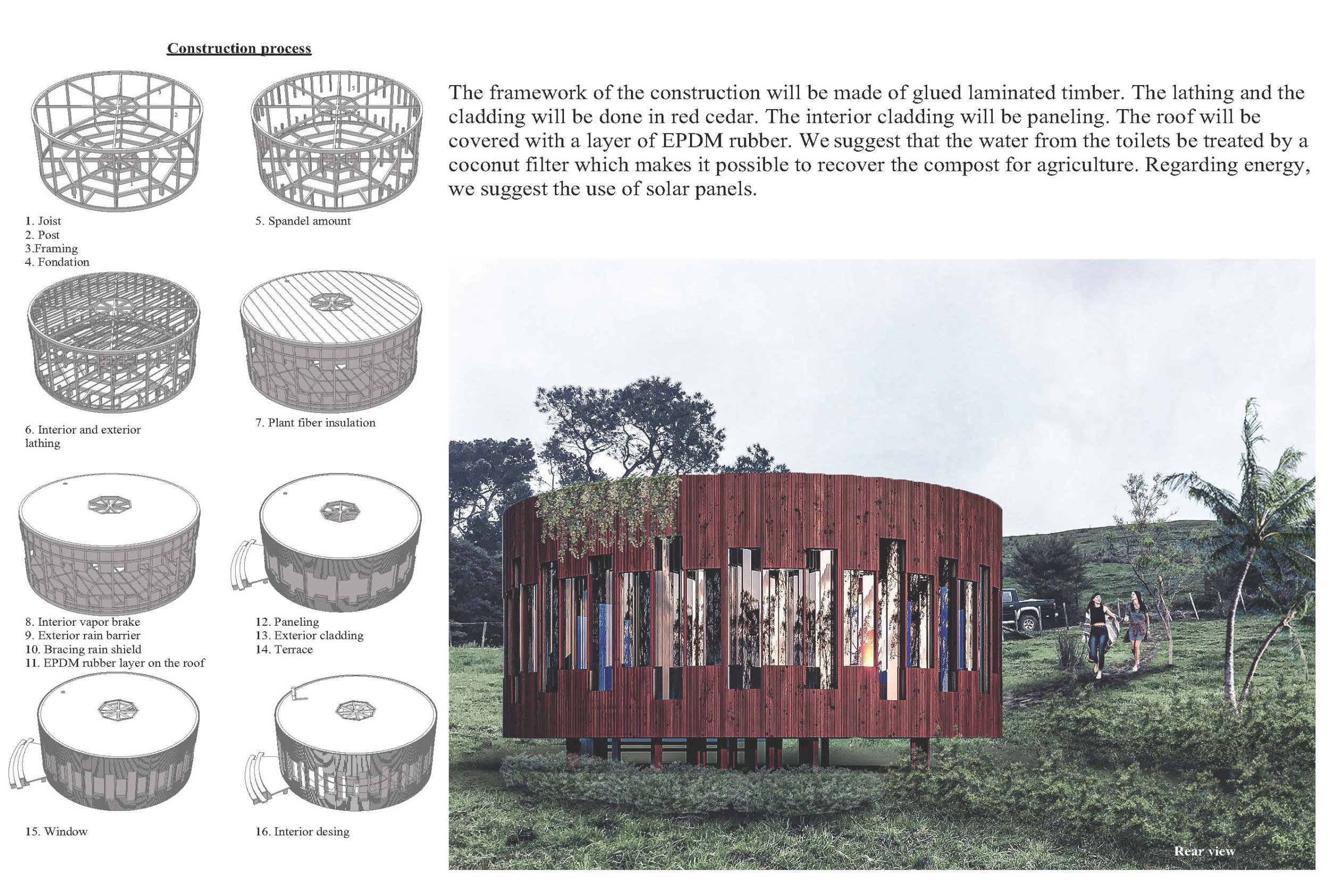 Architecture project // Coconut Filtered Waste System in a Red Cedar ...