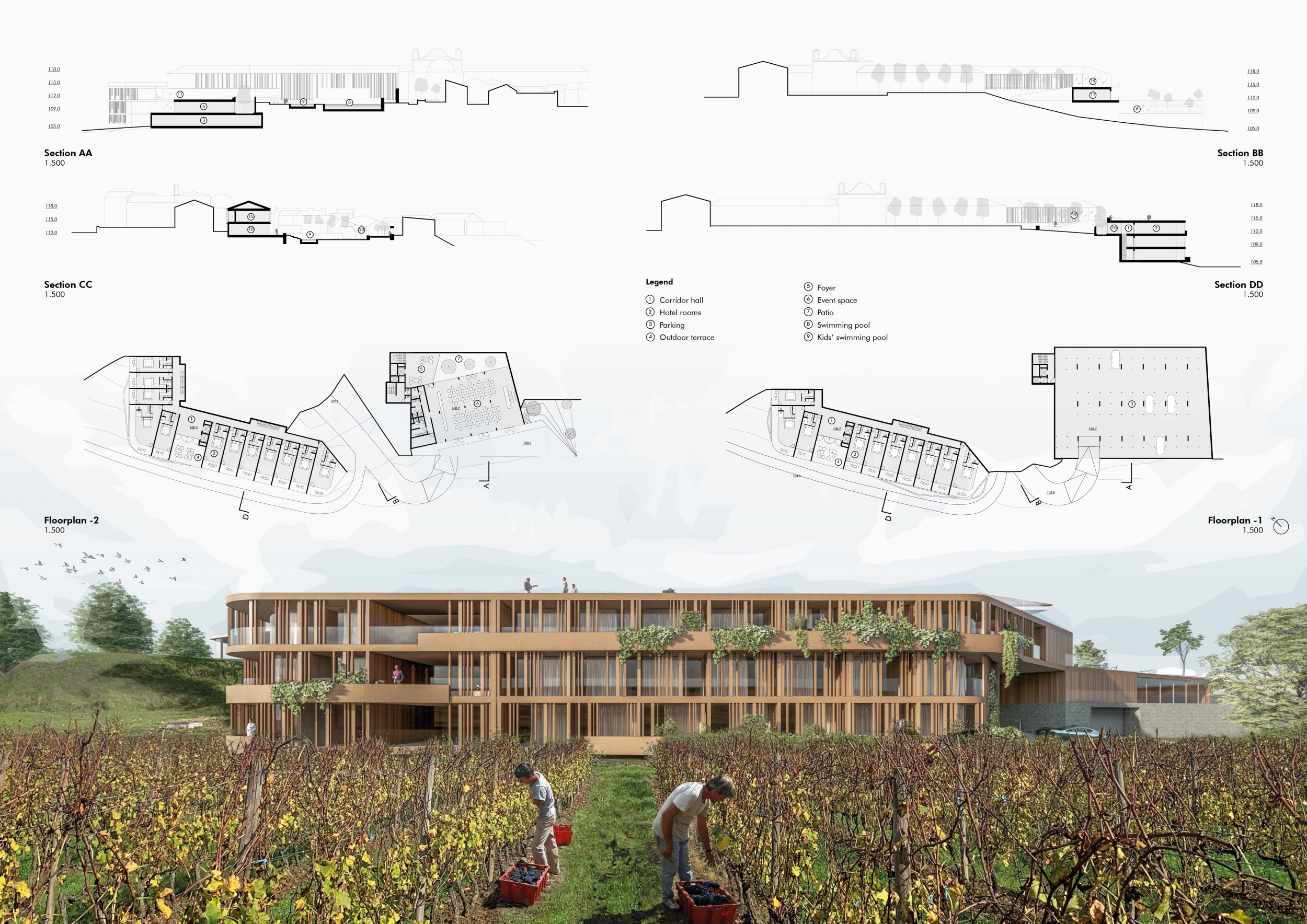 Architecture project // Charred Wooden Shingles and Cross-Laminated ...