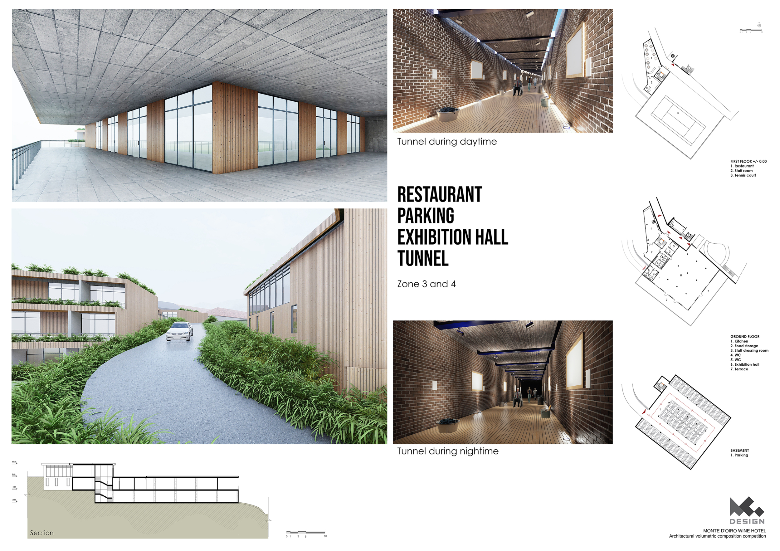 Architecture project // Underground Tunnel Connecting Community Spaces ...