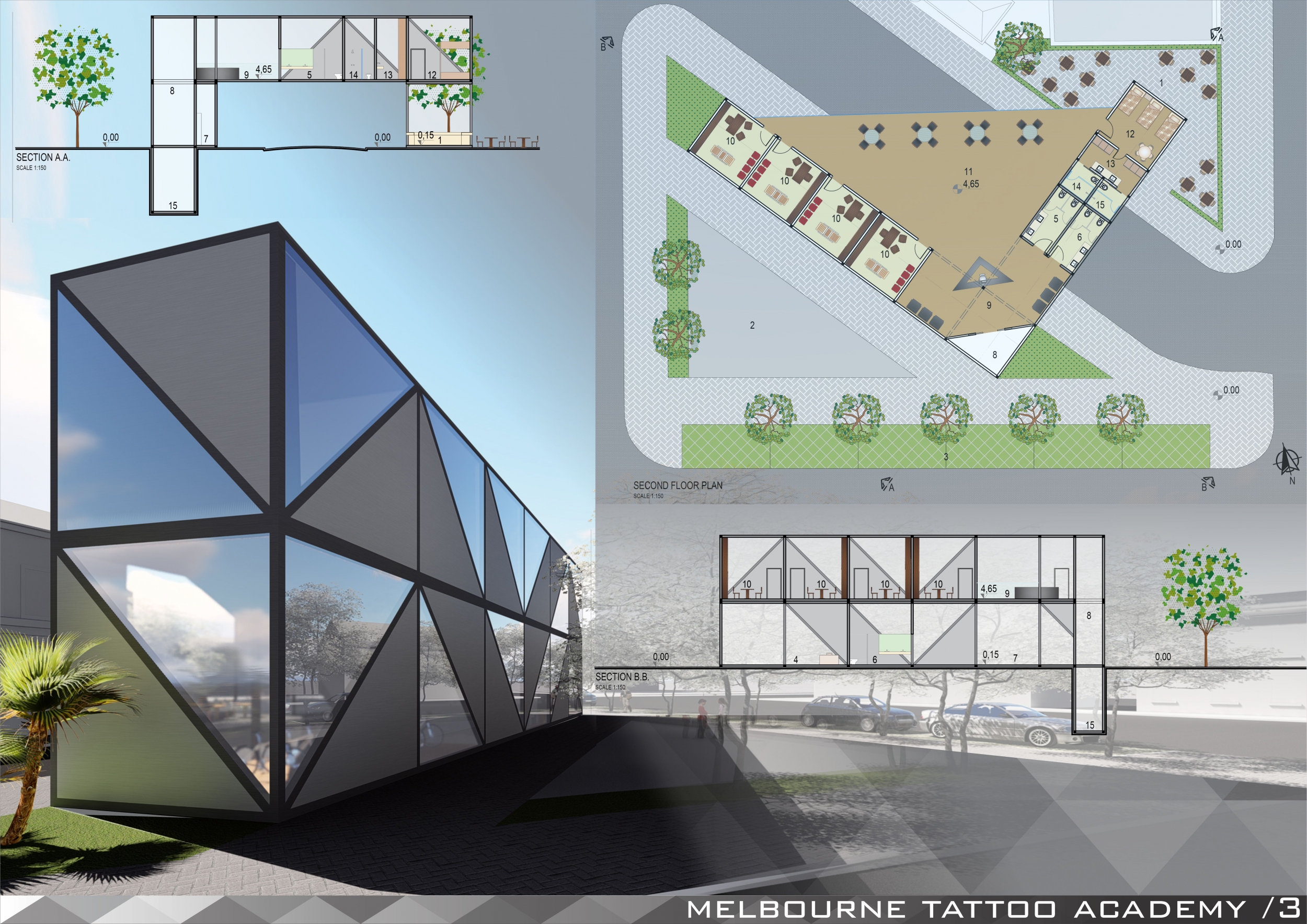Architecture project // Triangular Structure Featuring Aluminum ...
