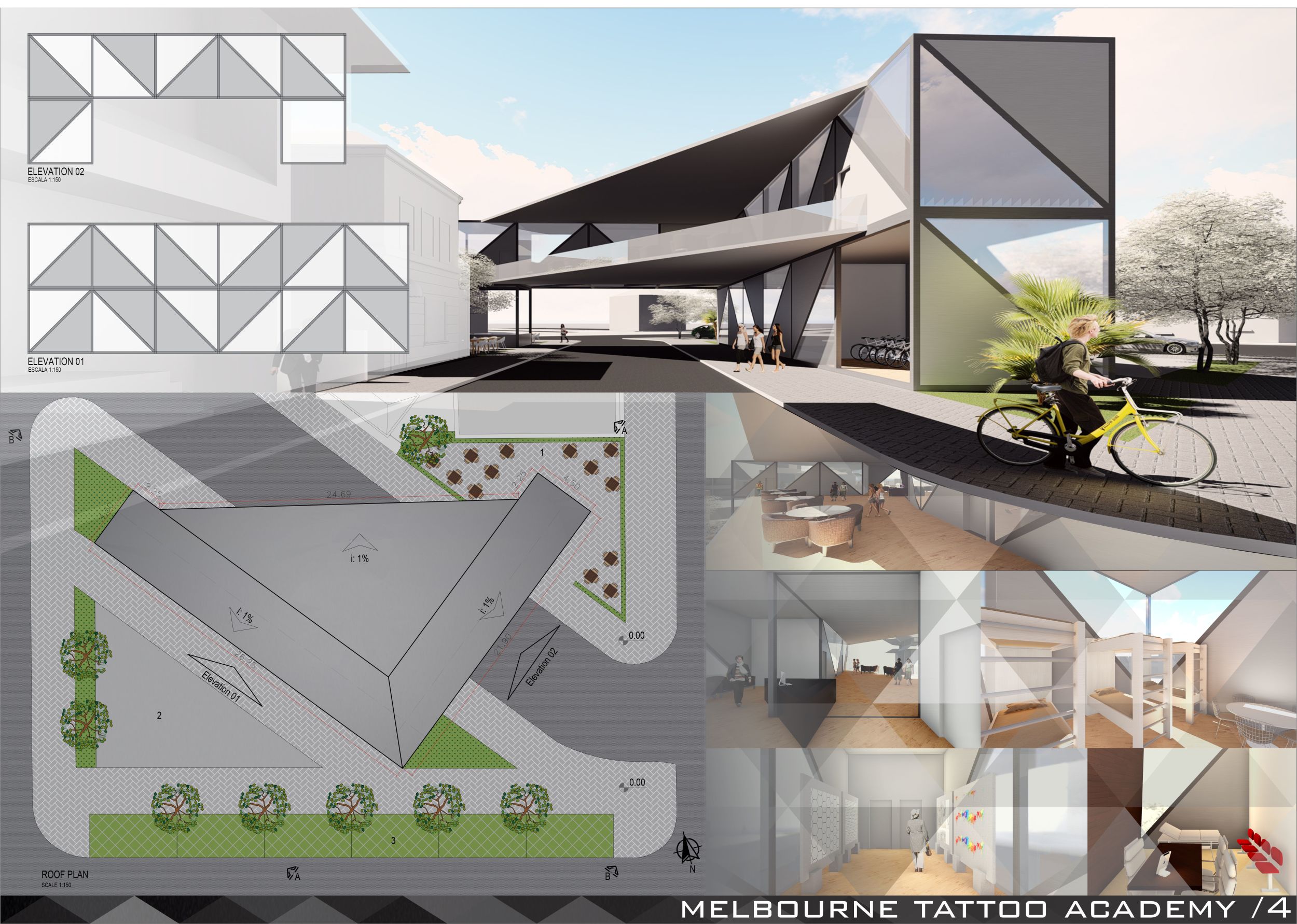 Architecture project // Triangular Structure Featuring Aluminum ...